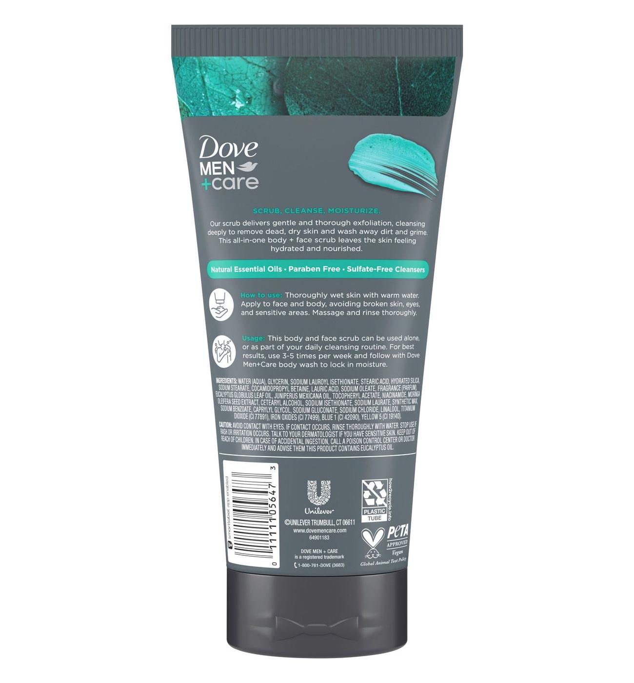 Dove Men+Care Body & Face Scrub - Eucalyptus & Cedar Oil - Shop Facial ...