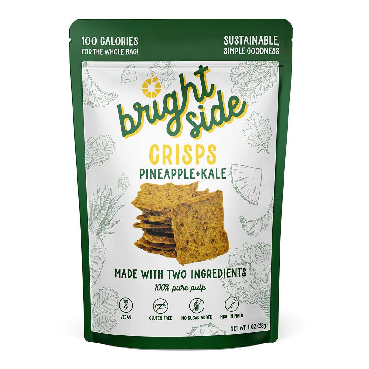 Bright Side Pineapple + Kale Crisps - Shop Crackers & breadsticks at H-E-B