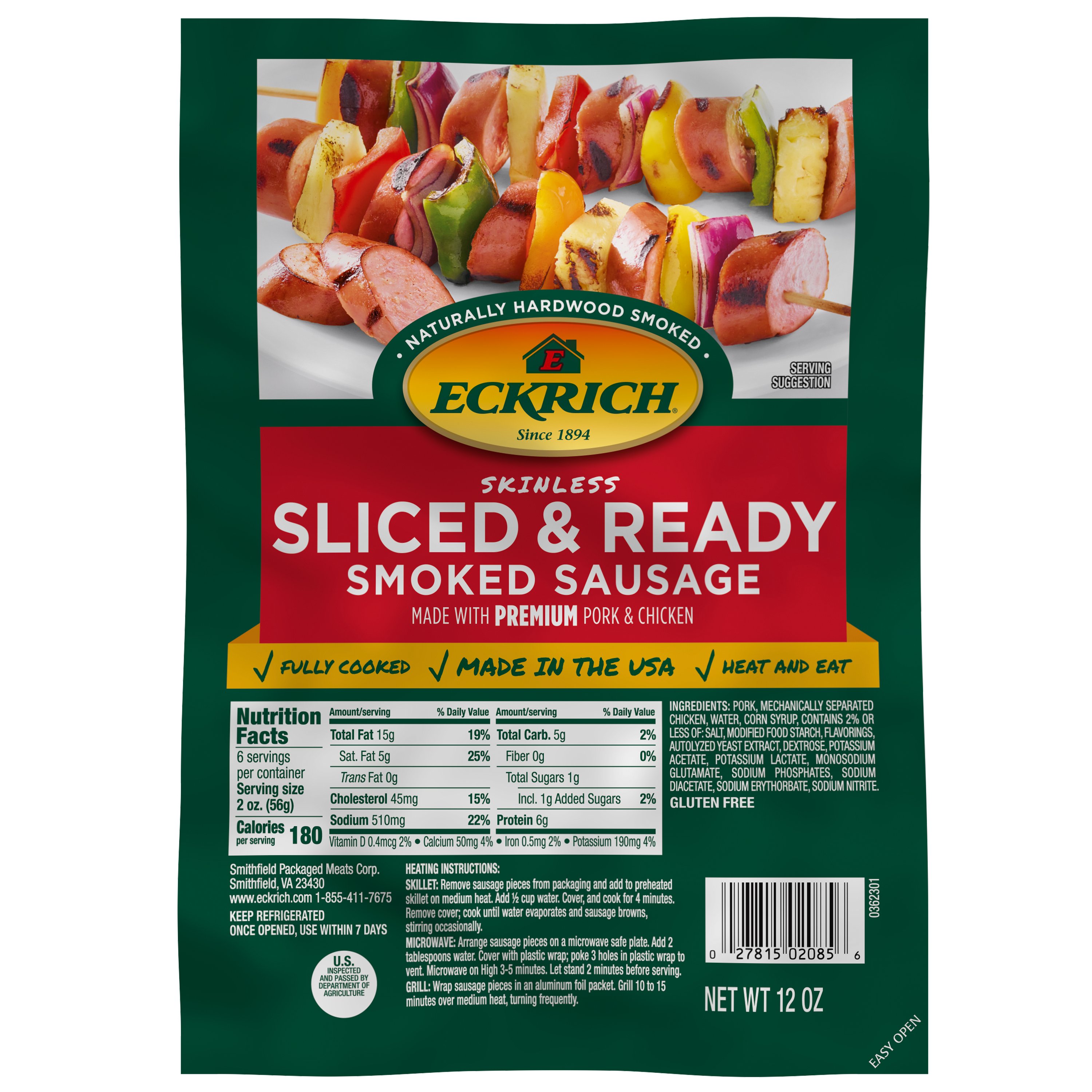 Eckrich Sliced & Ready Smoked Sausage, 12 oz | Low Prices & Quality ...