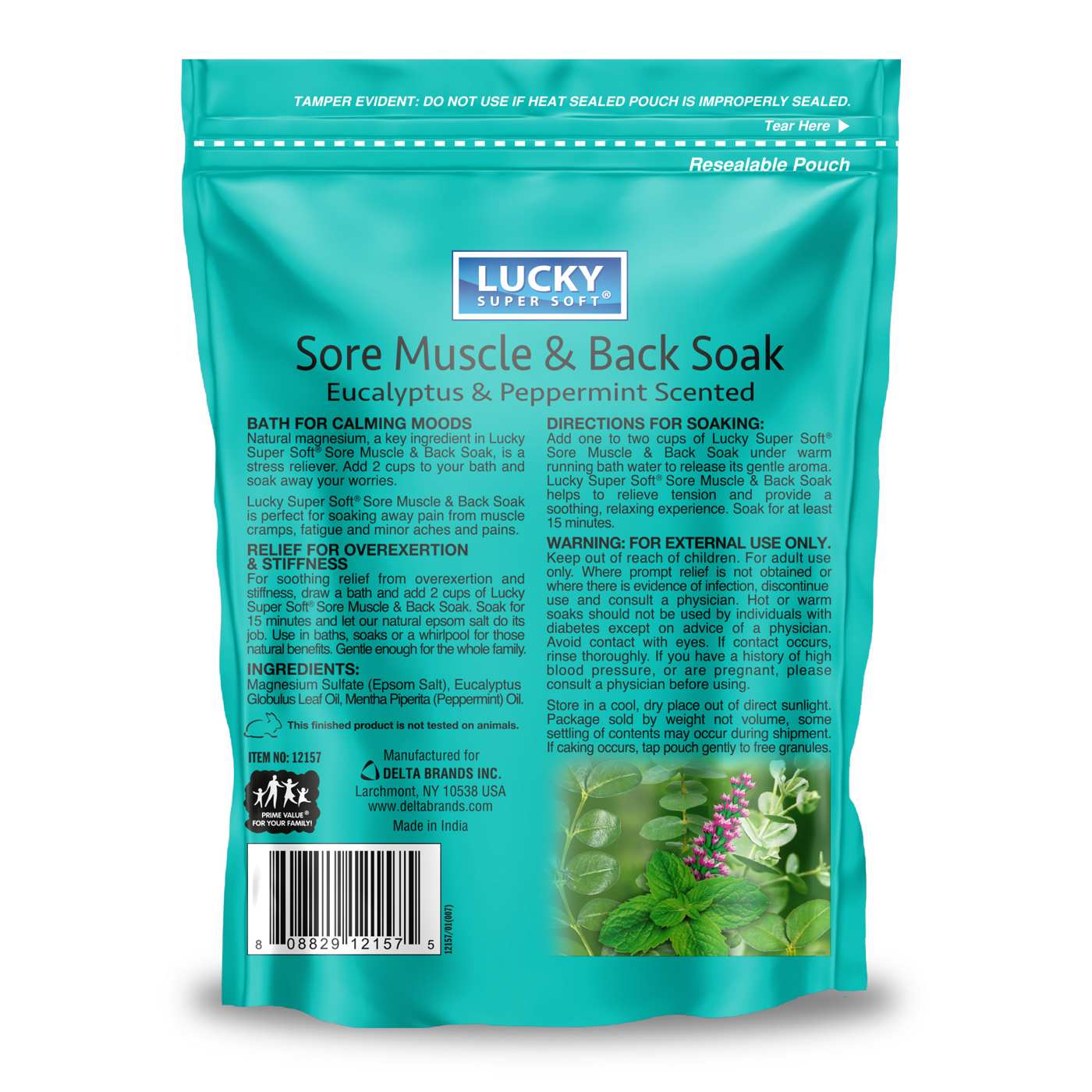 Lucky Super Soft Sore Muscle & Back Soak Epsom Salt - Eucalyptus ...