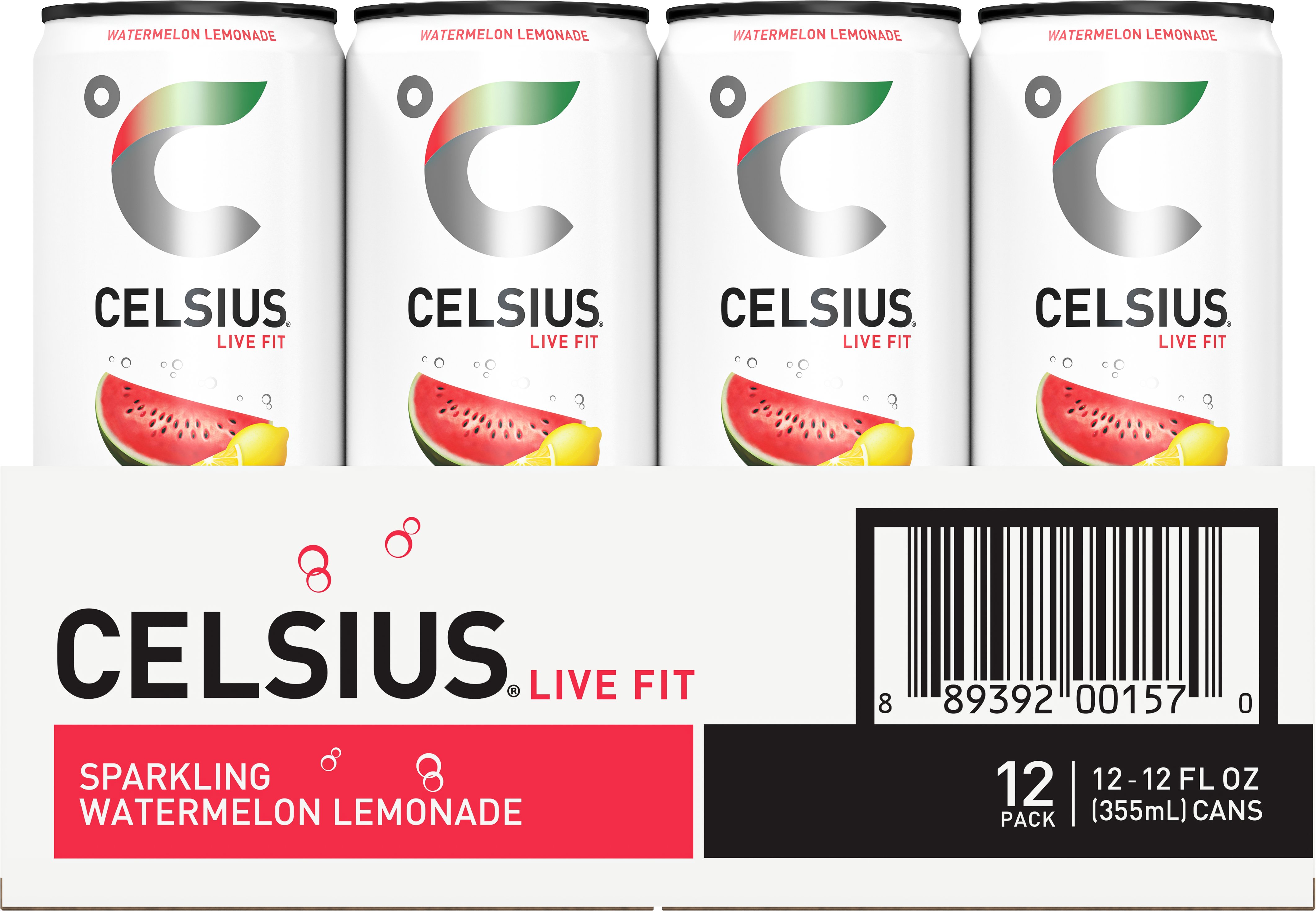 Celsius Zero Sugar Sparkling Energy Drinks 12 pk Cans - Watermelon ...