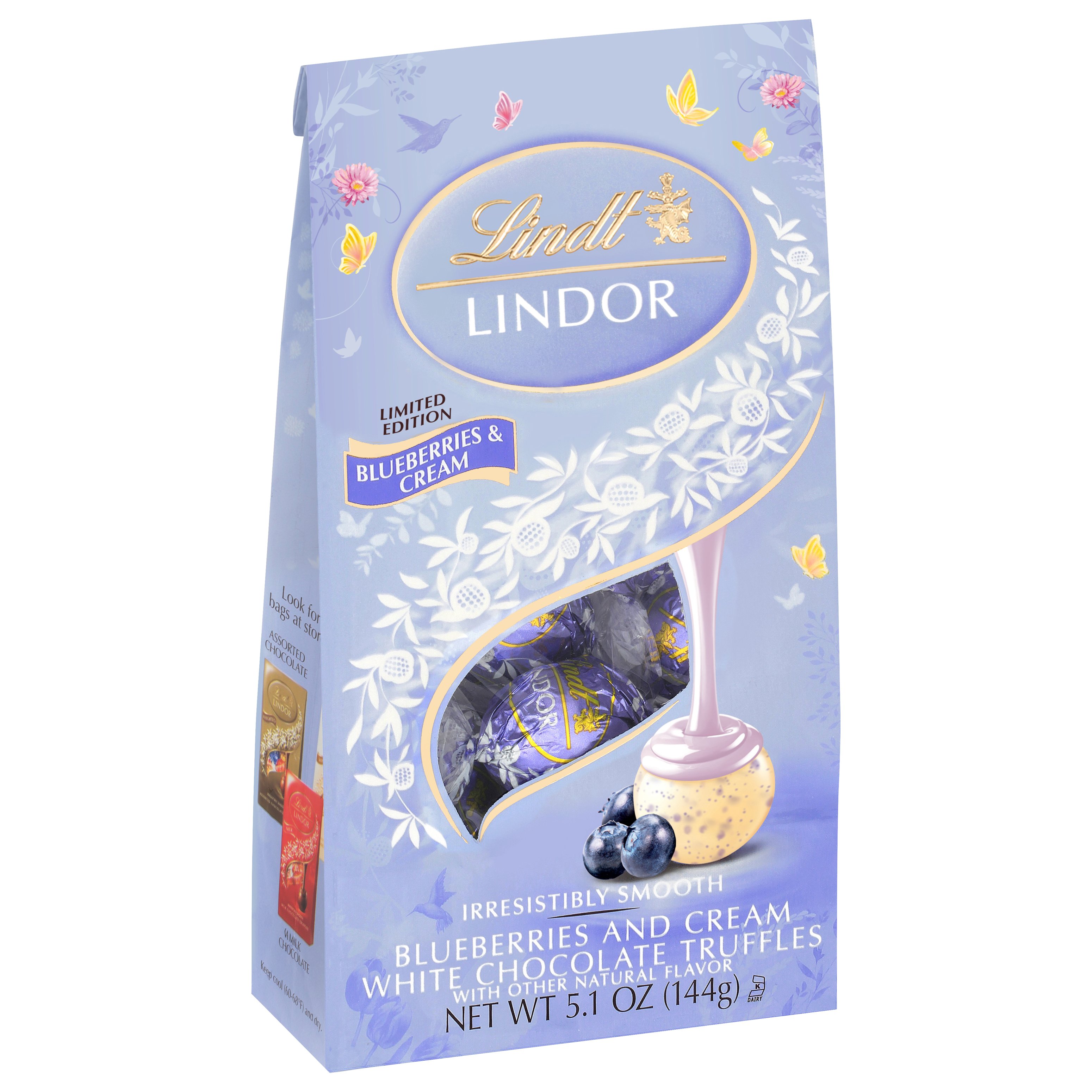 Lindt Lindor Blueberries & Cream White Chocolate Truffles Easter Candy ...