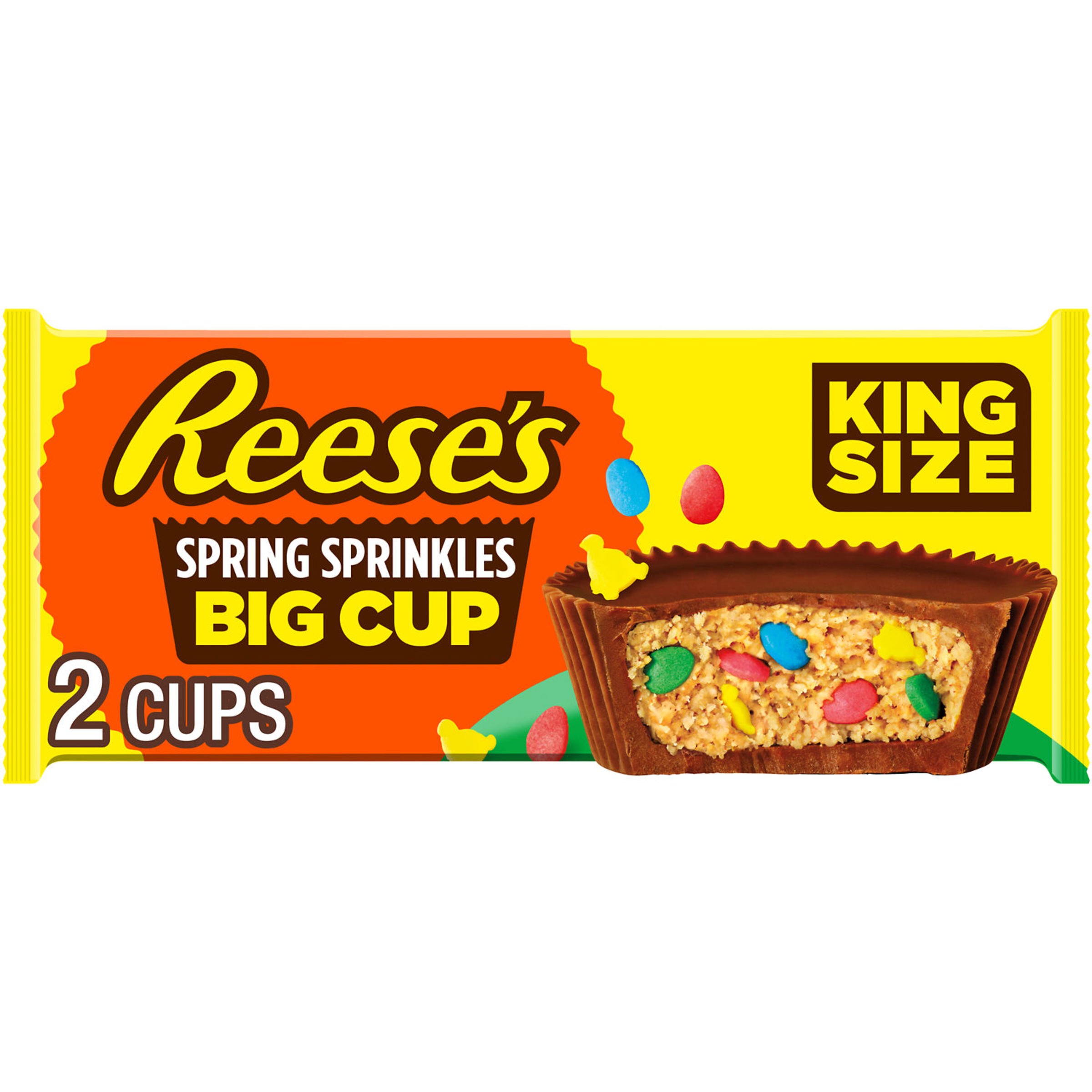 Reese's Spring Sprinkles Peanut Butter Big Cup Easter Candy - King Size ...