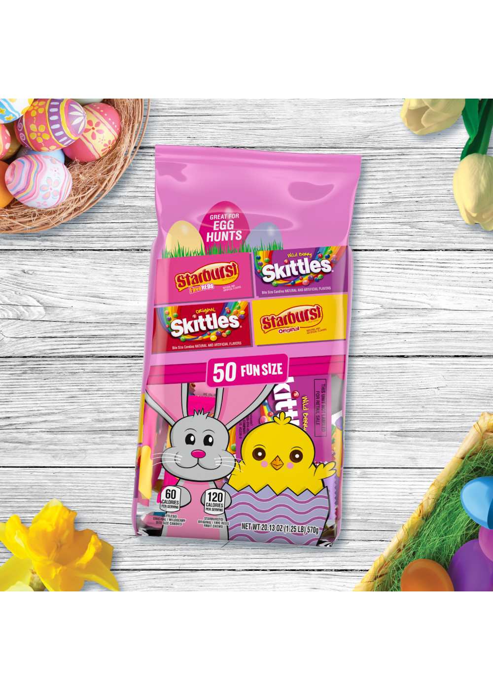 Skittles & Starburst Assorted Fun Size Easter Egg Hunt Candy - Shop ...