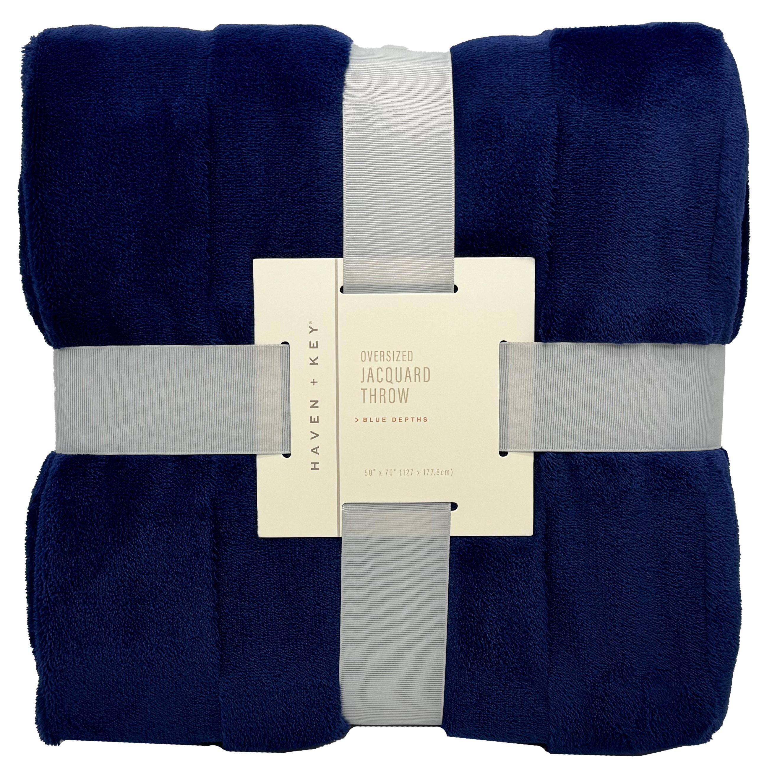 Haven + Key Oversized Jacquard Throw Blanket - Blue Depths - Shop ...