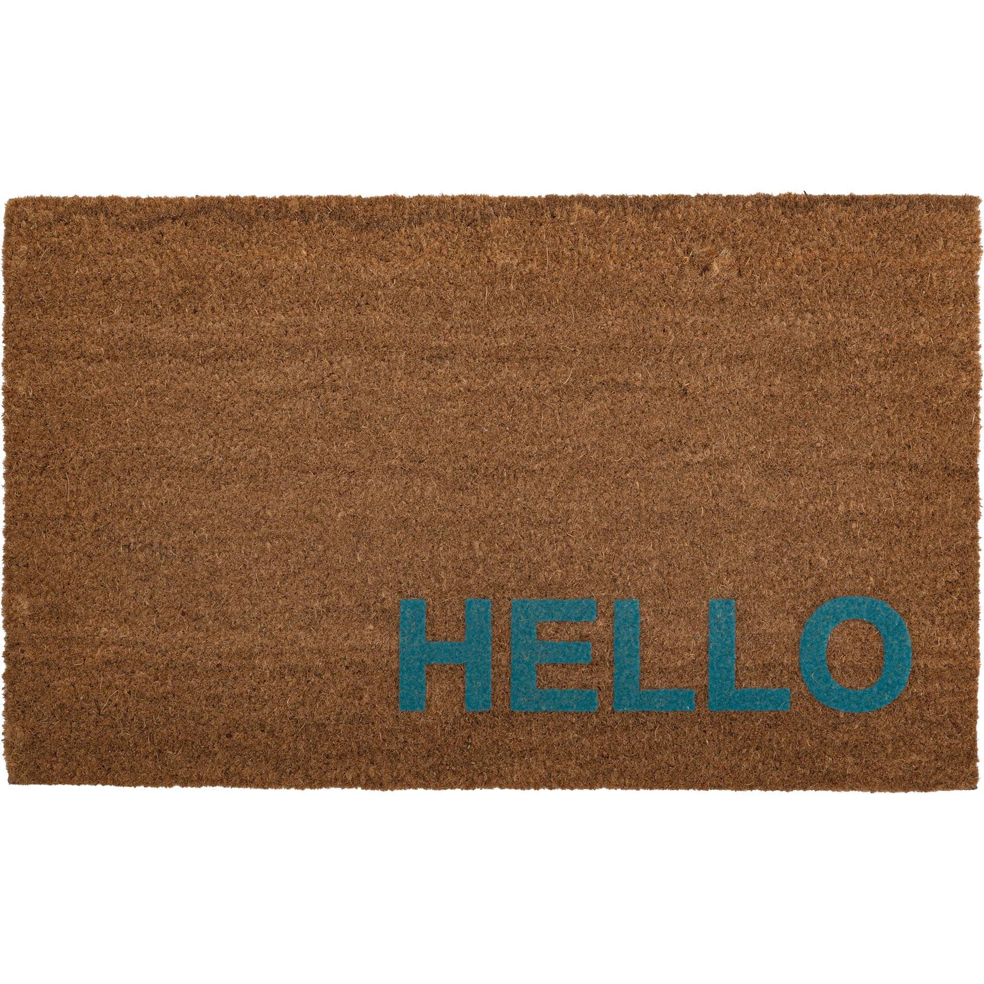 Stitch & Weft Teal Hello Coir Doormat - Shop Rugs & mats at H-E-B