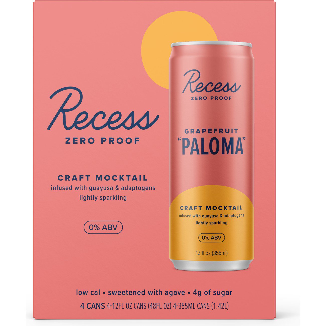 Recess Zero Proof Grapefruit Paloma Craft Mocktail 4 pk Cans - Shop Diet & fitness at H-E-B