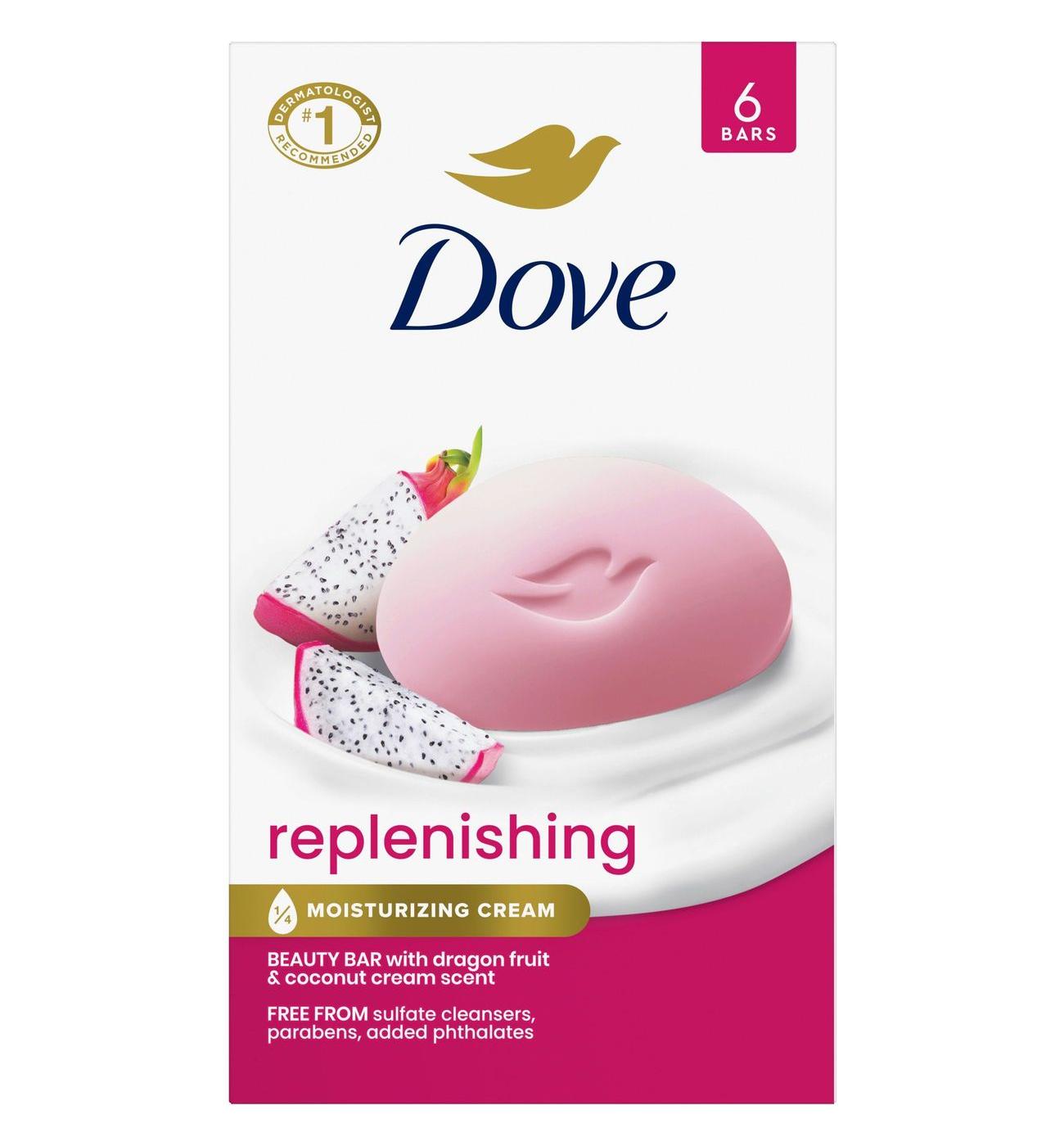 Dove Replenishing Beauty Bar Soap - Dragon Fruit & Coconut Cream - Shop Hand & bar soap at H-E-B