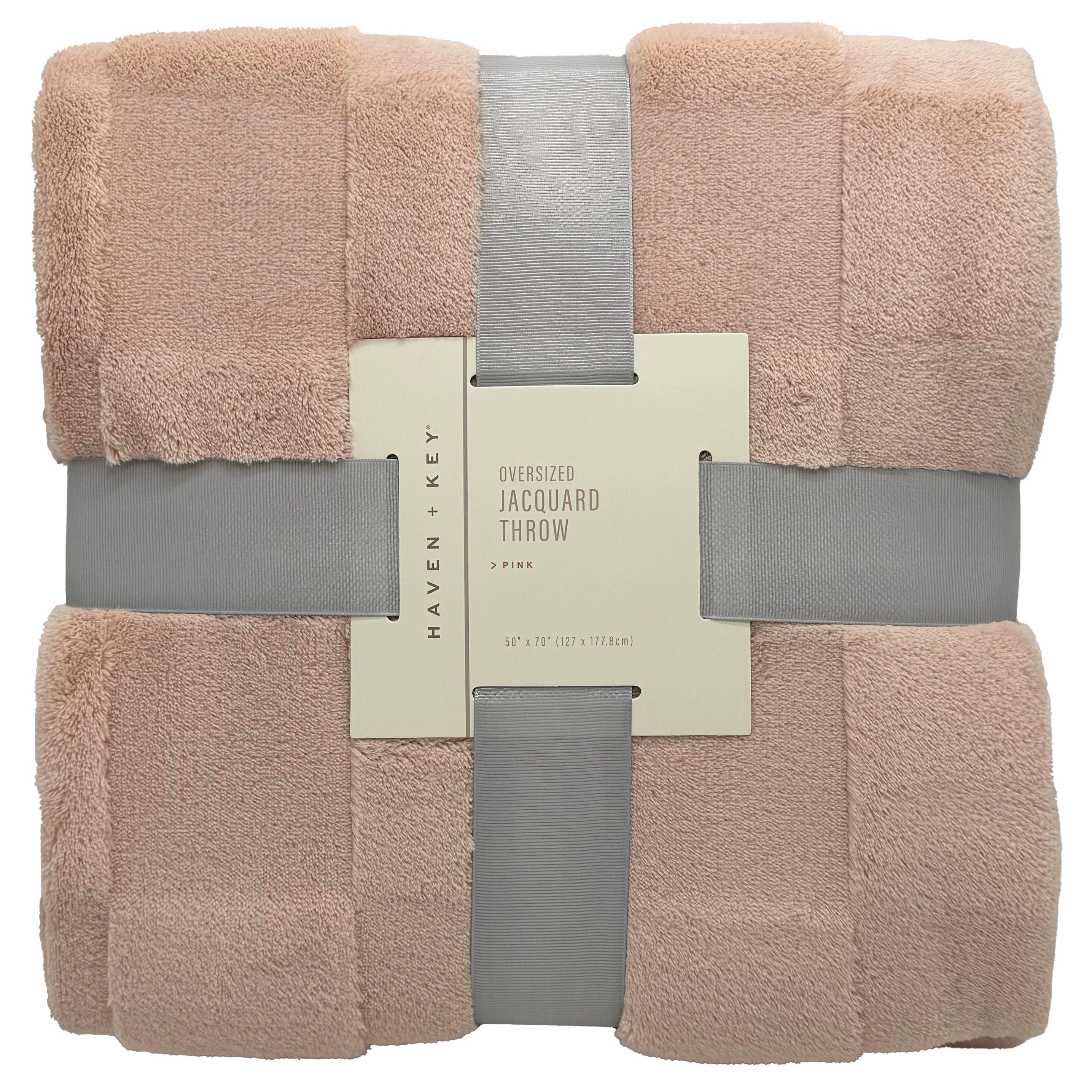Haven + Key Oversized Jacquard Throw Blanket - Pink - Shop Blankets ...