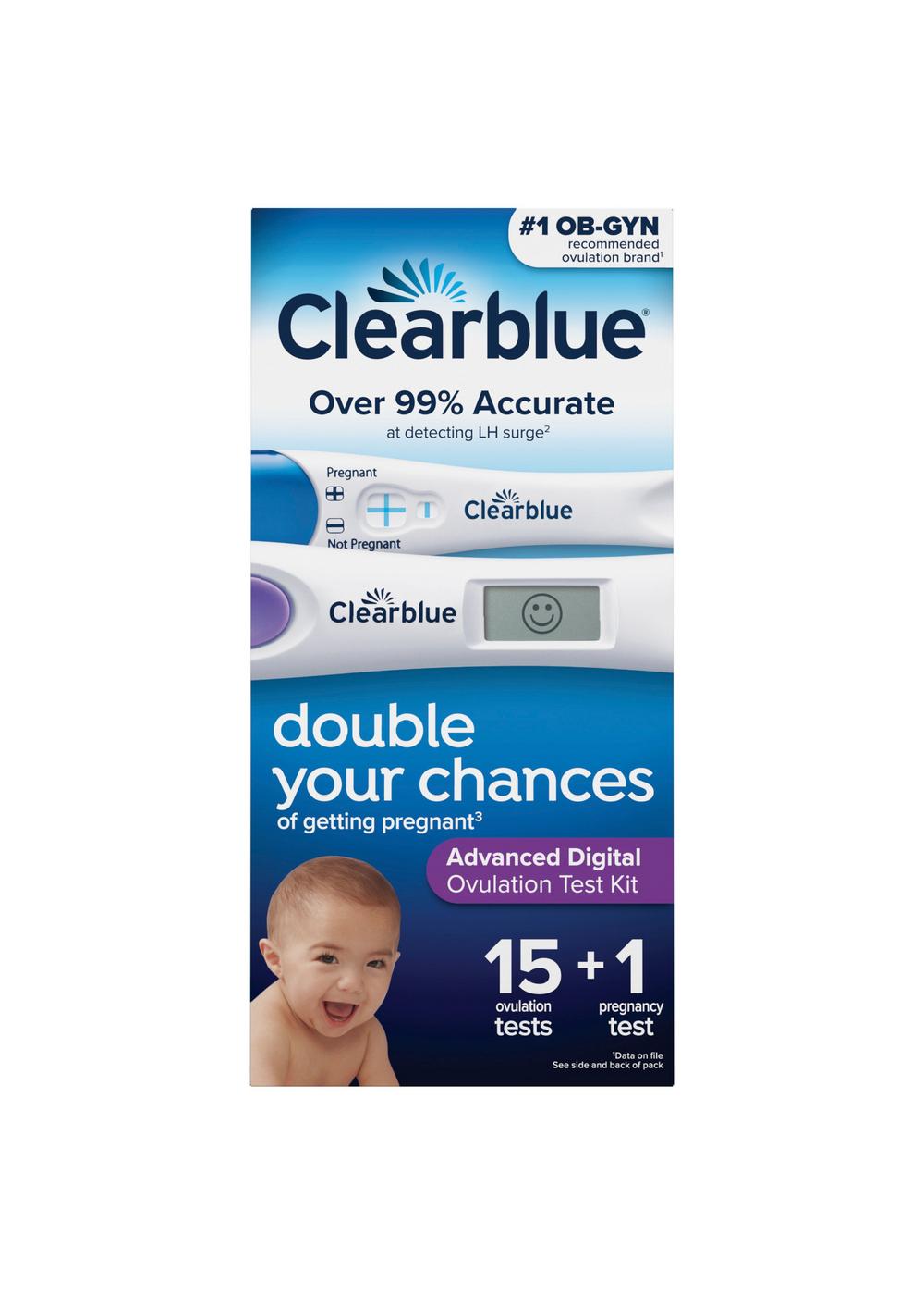 Clearblue Advantage Digital Ovulation Test Kit + 1 Pregnancy Test ...