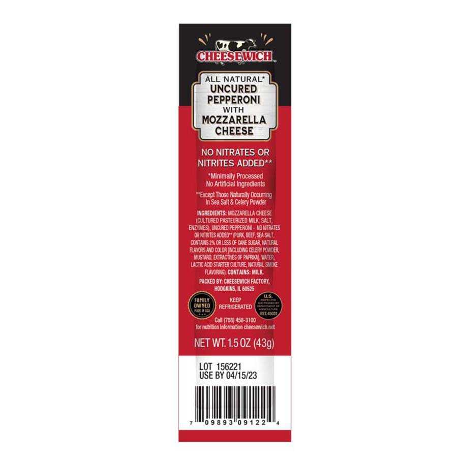 Cheesewich Uncured Pepperoni with Mozzarella String Cheese - Shop ...