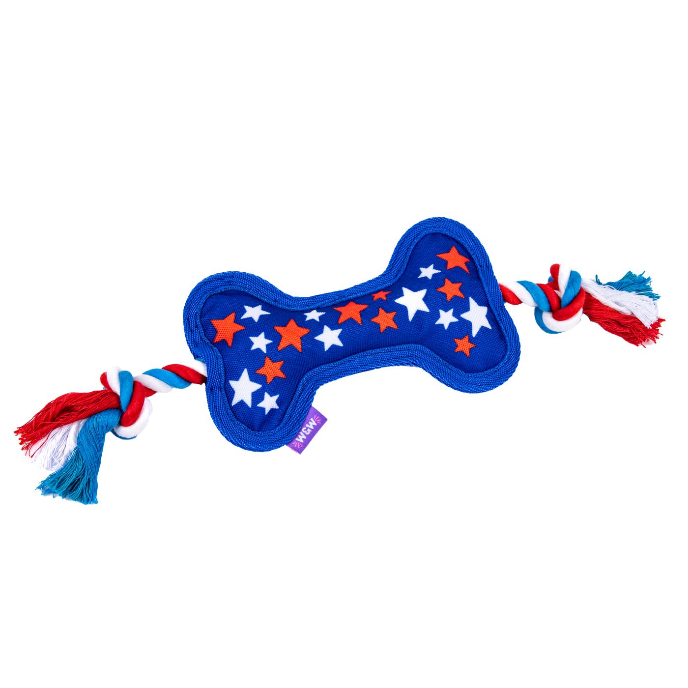 Woof & Whiskers Patriotic Bone Plush Dog Toy - Shop Plush toys at H-E-B