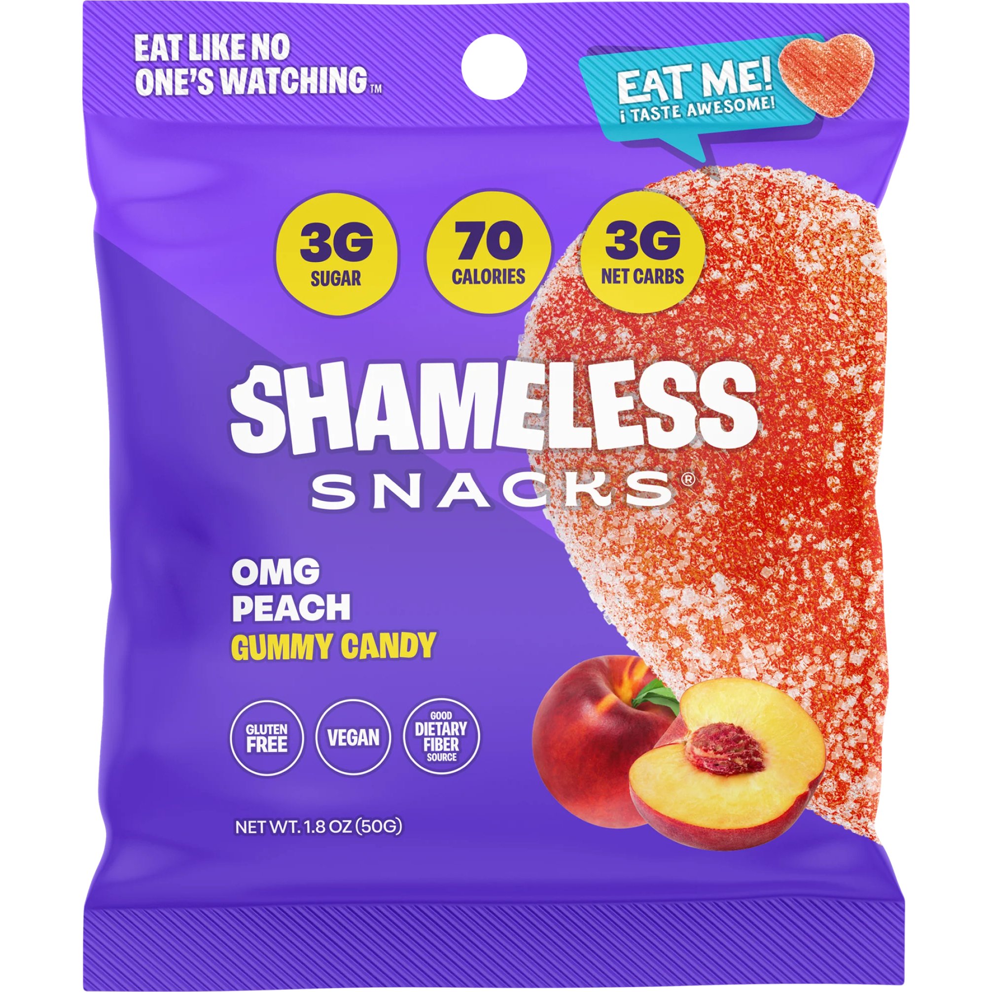 Shameless Snacks OMG Peach Gummy Candy - Shop Candy at H-E-B