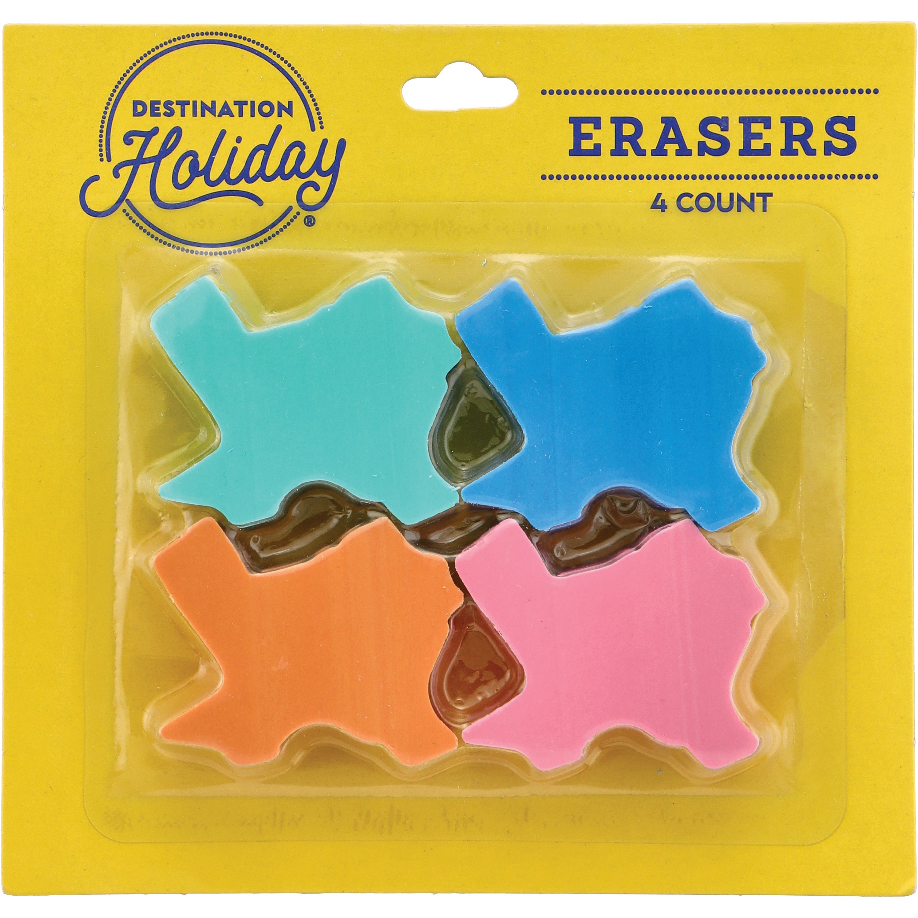 Destination Holiday Mini Texas Shaped Eraser Set - Shop Seasonal decor ...