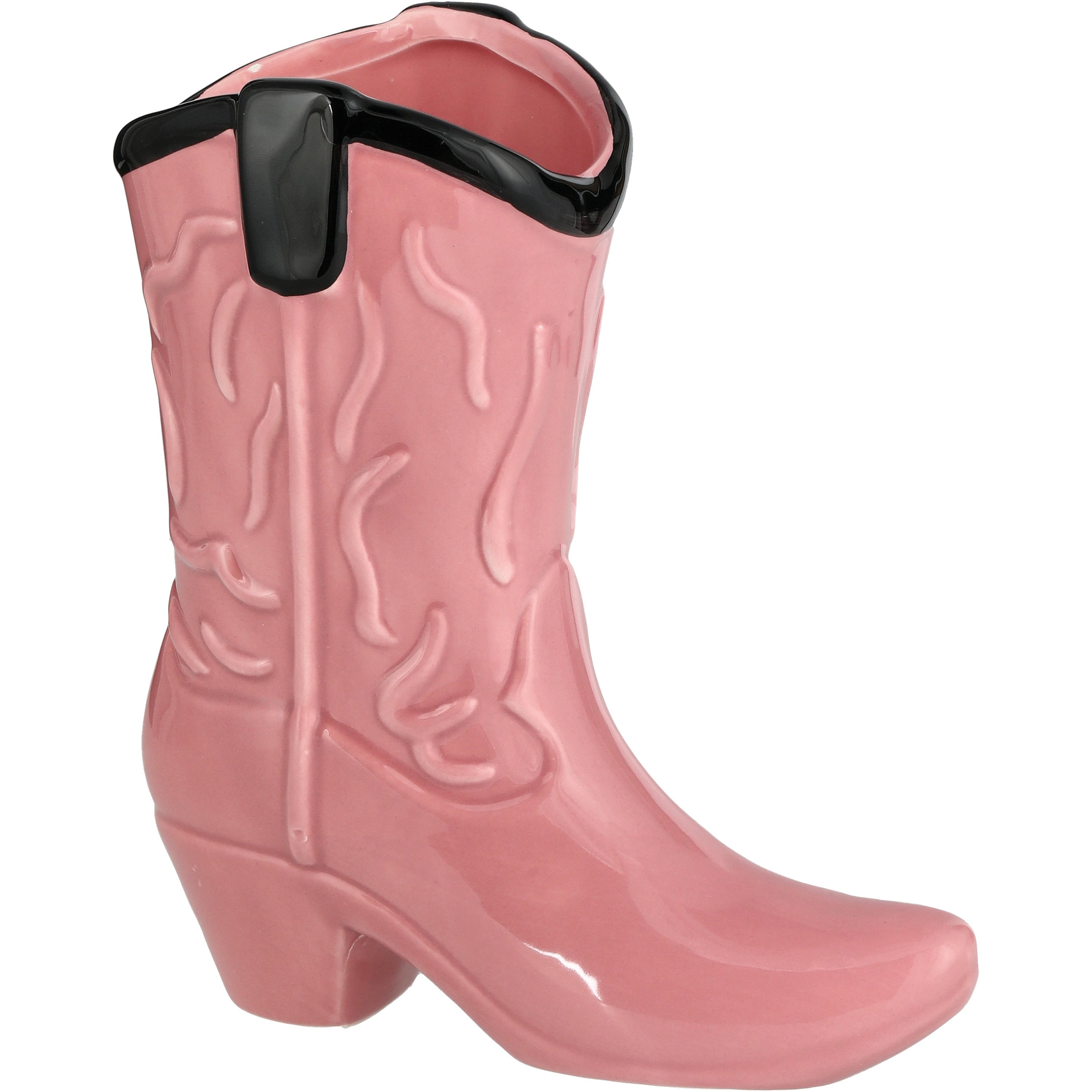 Destination Holiday Ceramic Cowboy Boot Vase - Black & Pink - Shop ...