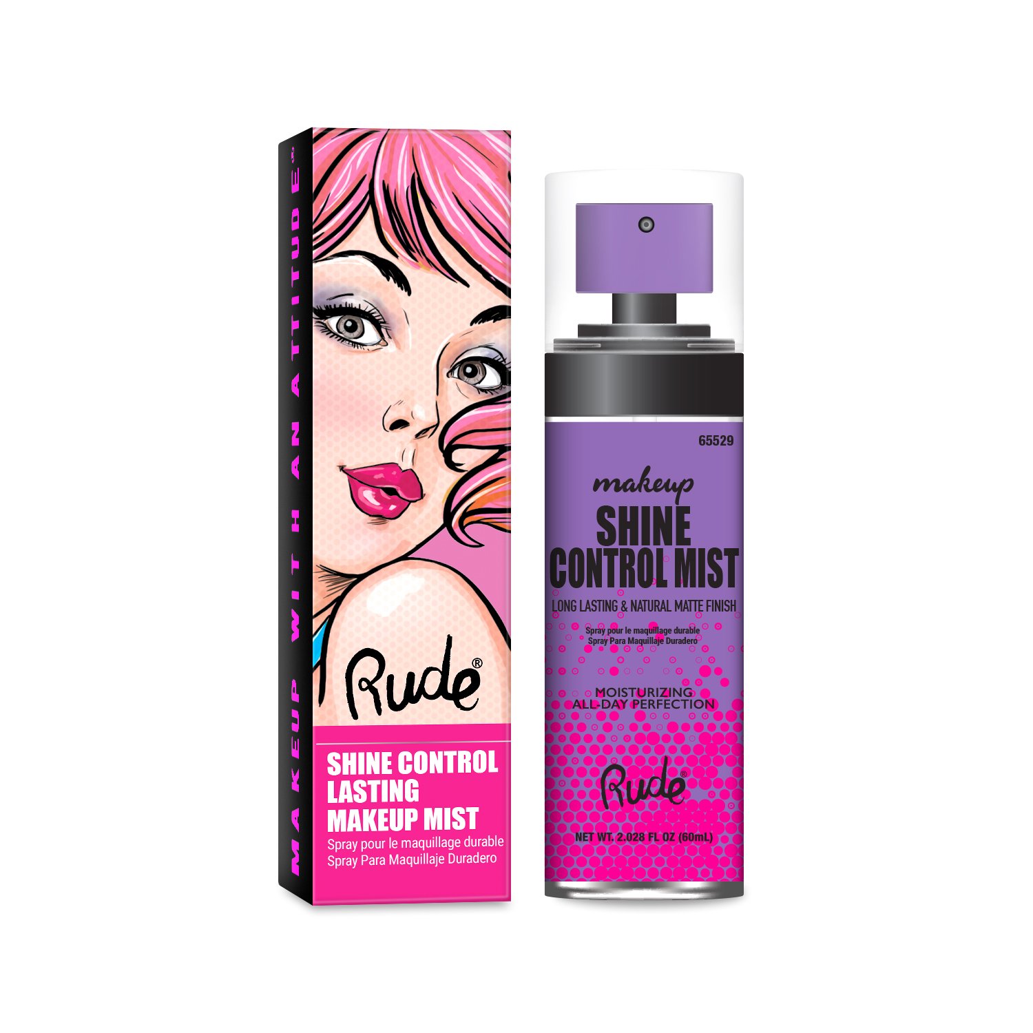 Rude Cosmetics Shine Control Lasting Makeup Mist - Shop Primer ...