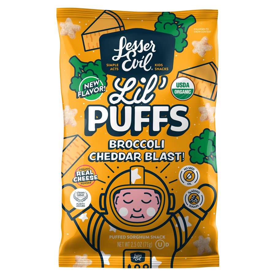 LesserEvil Lil' Puffs - Broccoli Cheddar Blast - Shop Toddler food at H-E-B