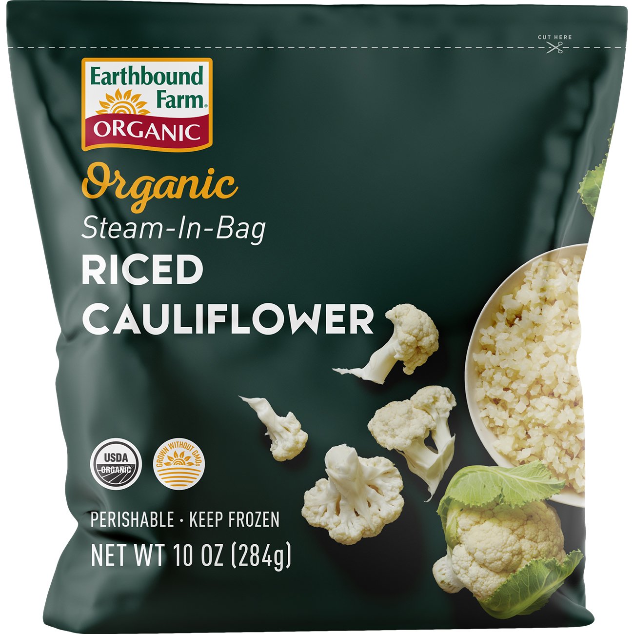 Earthbound Farm Organic Steam in Bag Riced Cauliflower - Shop Broccoli ...