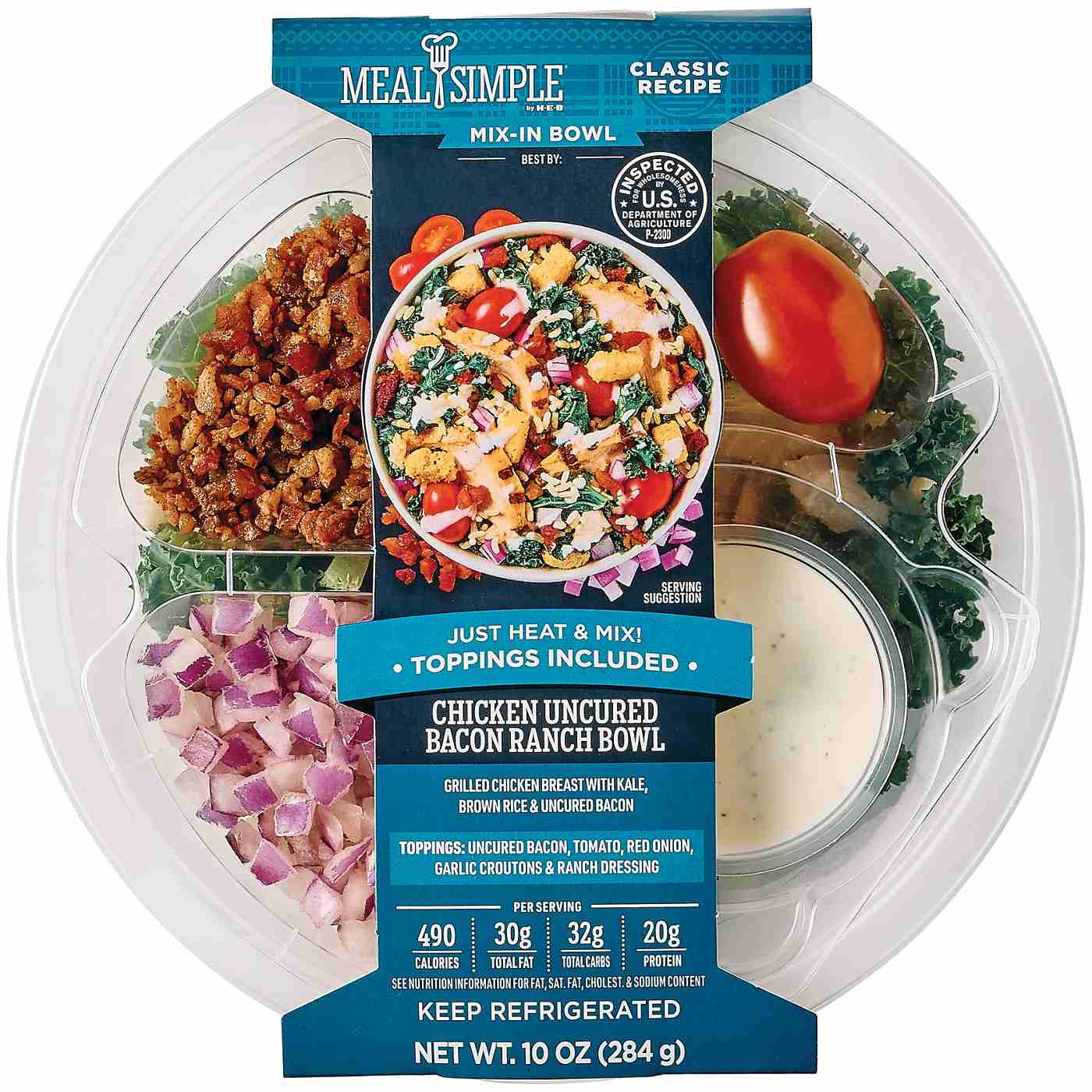 Meal Simple by H-E-B Chicken Uncured Bacon Ranch Mix-In Bowl - Shop ...