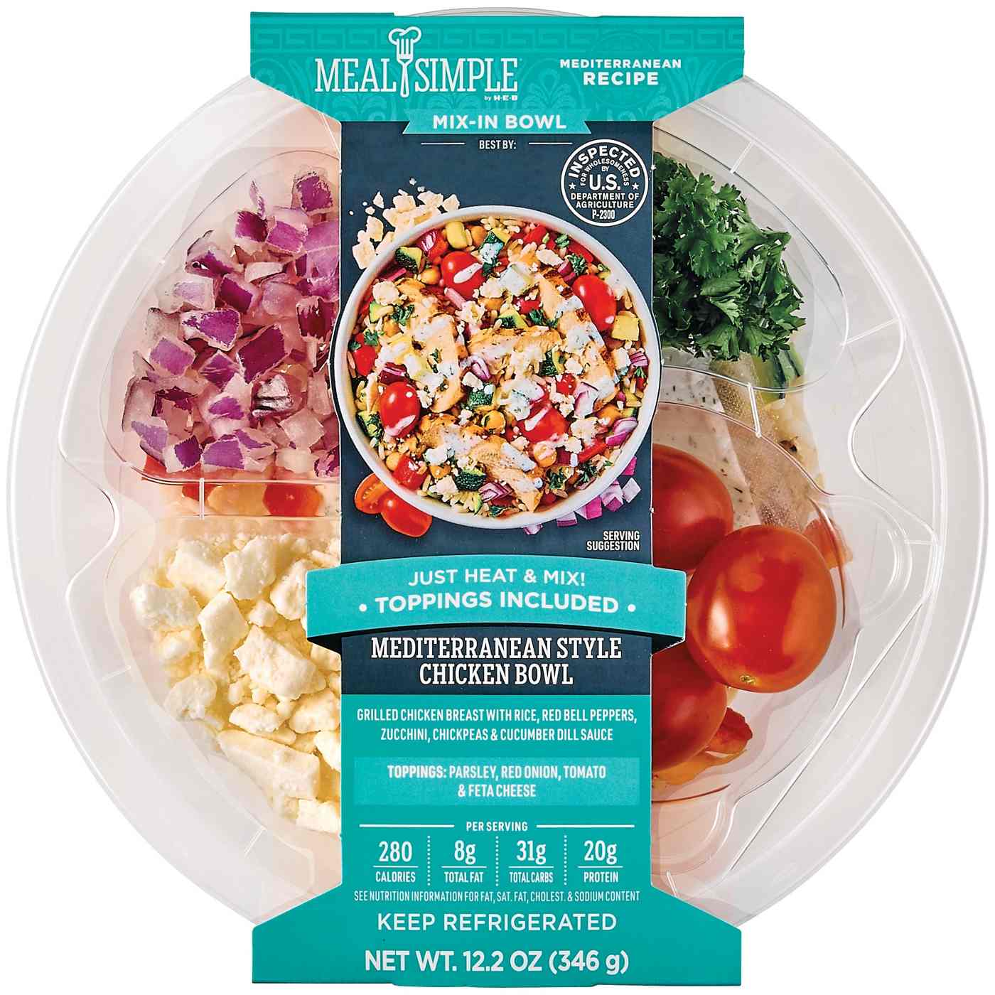 Meal Simple by H-E-B Mediterranean Style Chicken Mix-In Bowl - Shop ...