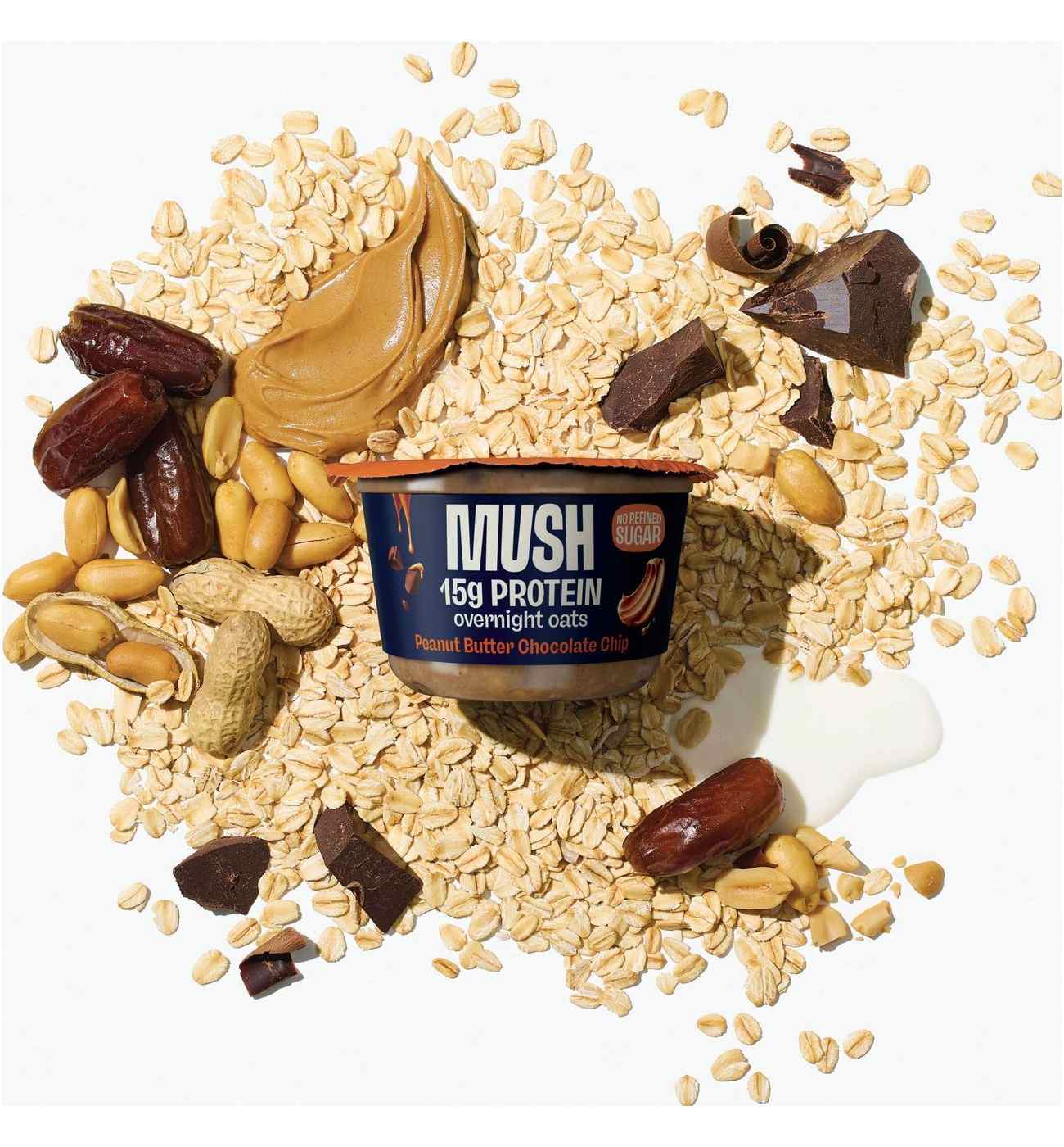 Mush 15g Protein Overnight Oats - Peanut Butter Chocolate Chip - Shop ...