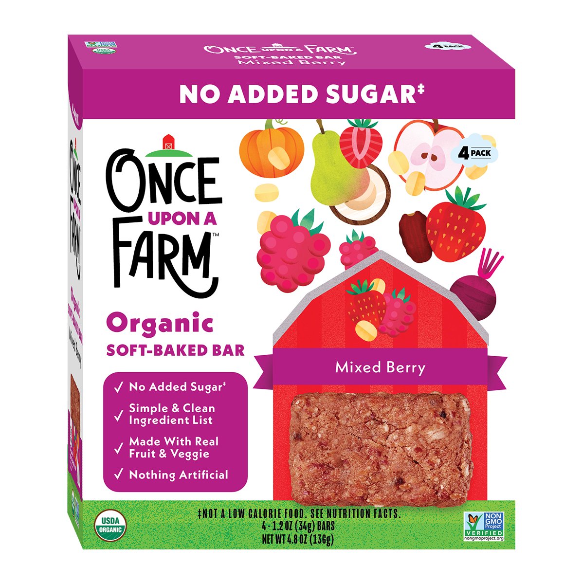 Once Upon A Farm Organic Soft Baked Bar - Mixed Berry - Shop Granola ...