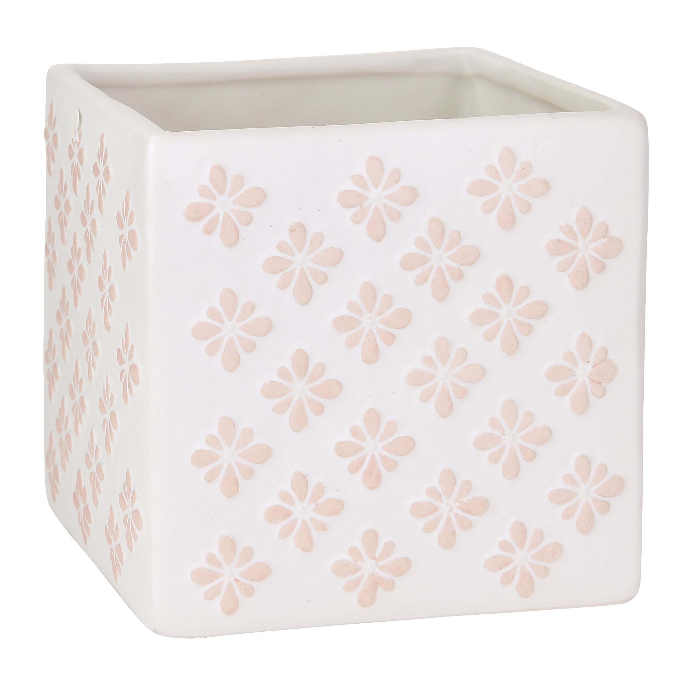 Giftwares Co. Ceramic Cube - White & Pink Flowers - Shop Seasonal decor ...