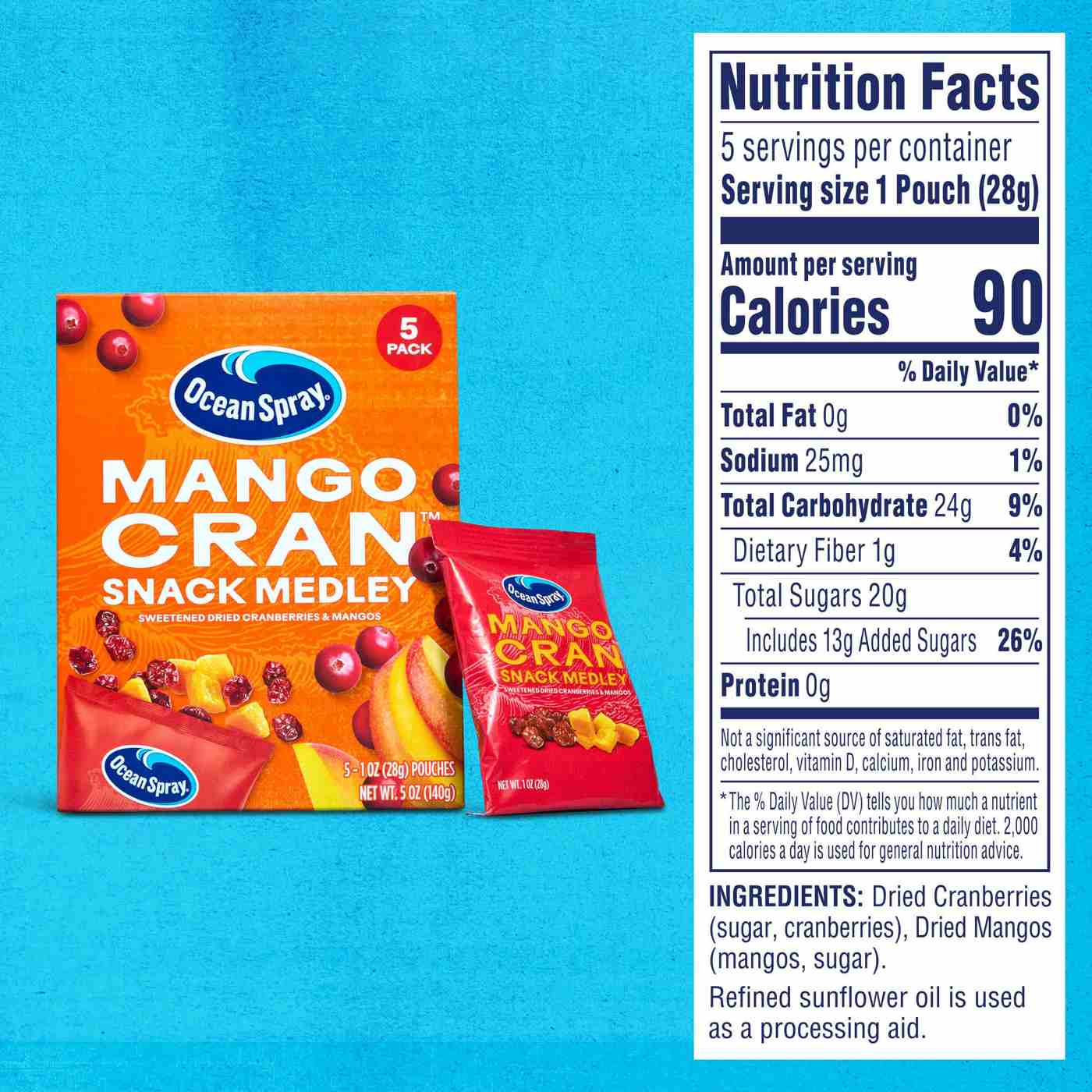 Ocean Spray Snack Medley Mango Cran 5 pk - Shop Berries & cherries at H-E-B
