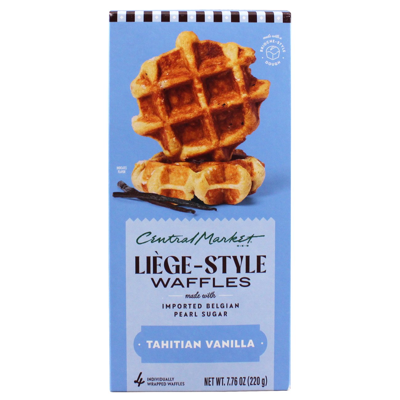 Central Market Frozen Liège Style Waffles - Tahitian Vanilla, 4 ct ...