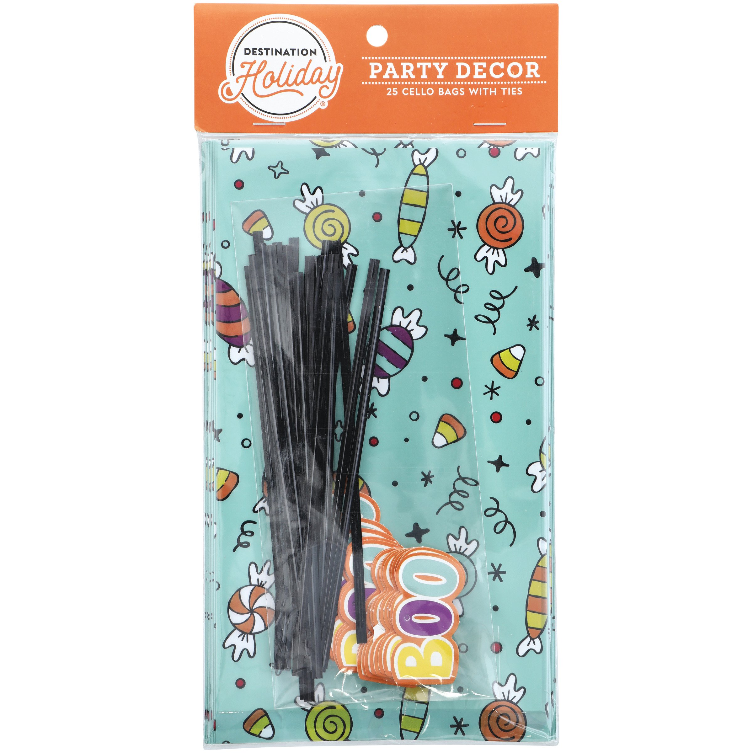 Destination Holiday Candy Boo Halloween Cello Treats Bags with Ties ...