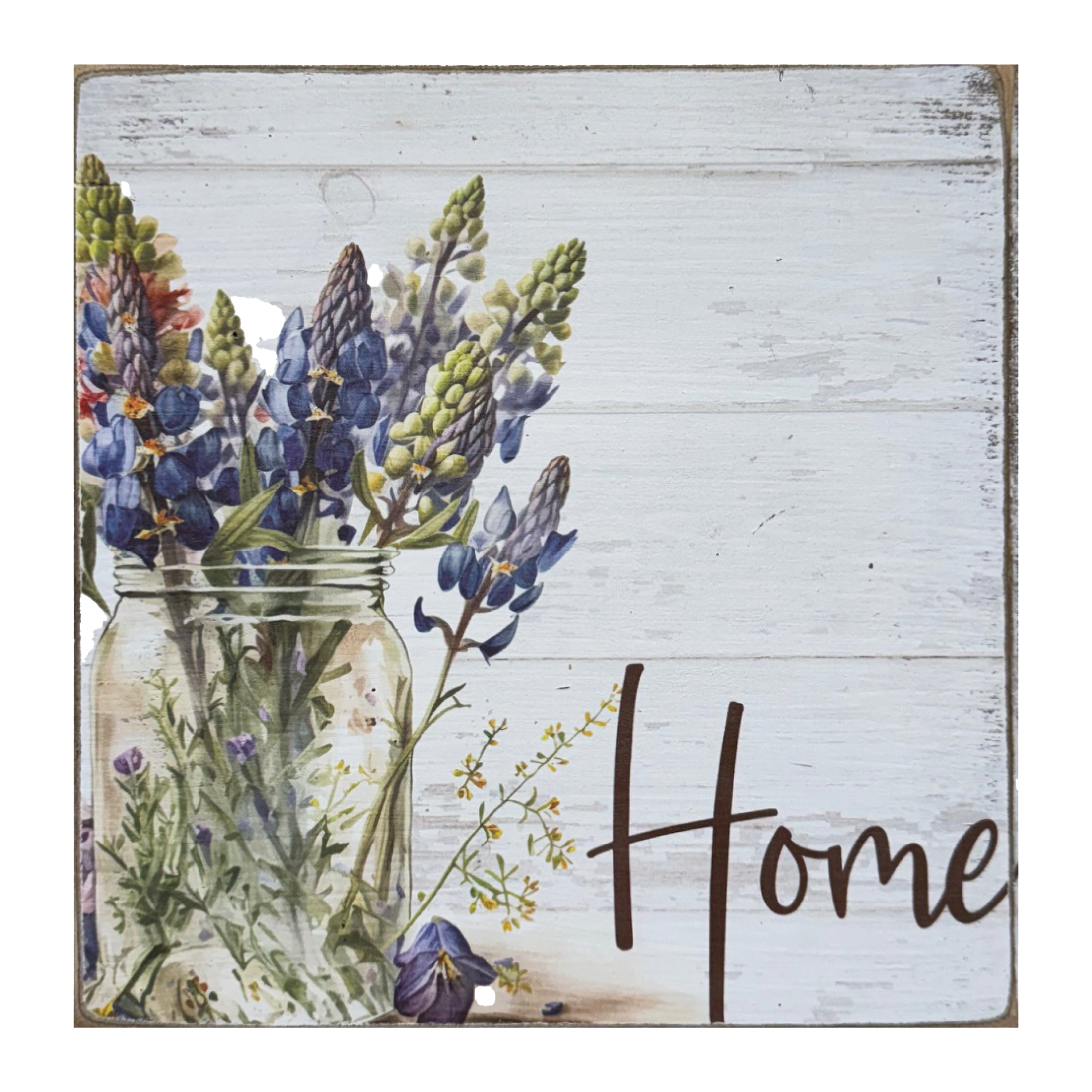 Texas Proud Home Jar of Bluebonnets Wooden Shelf Sitter - Shop Seasonal ...