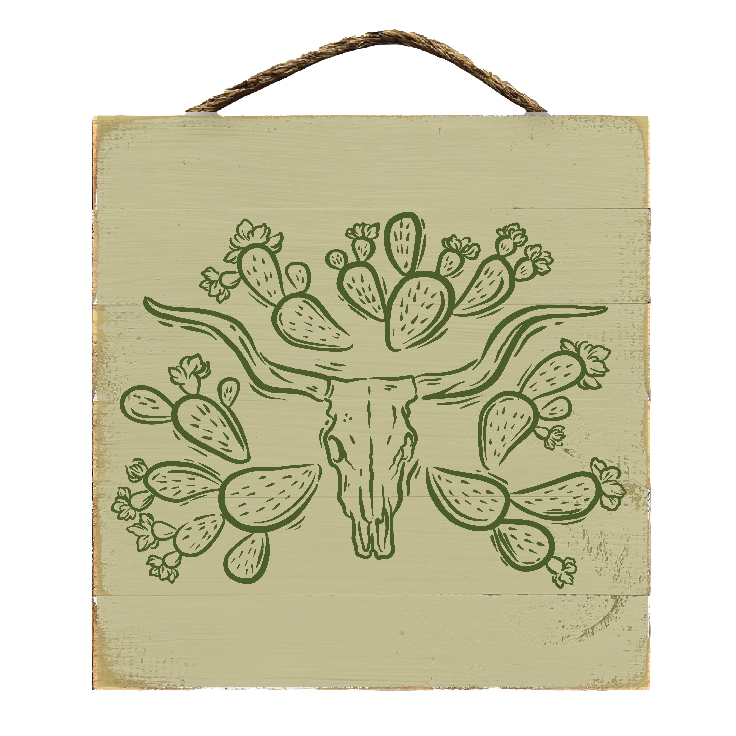 Texas Proud Cactus Longhorn Hanging Wall Sign - Shop Seasonal decor at ...