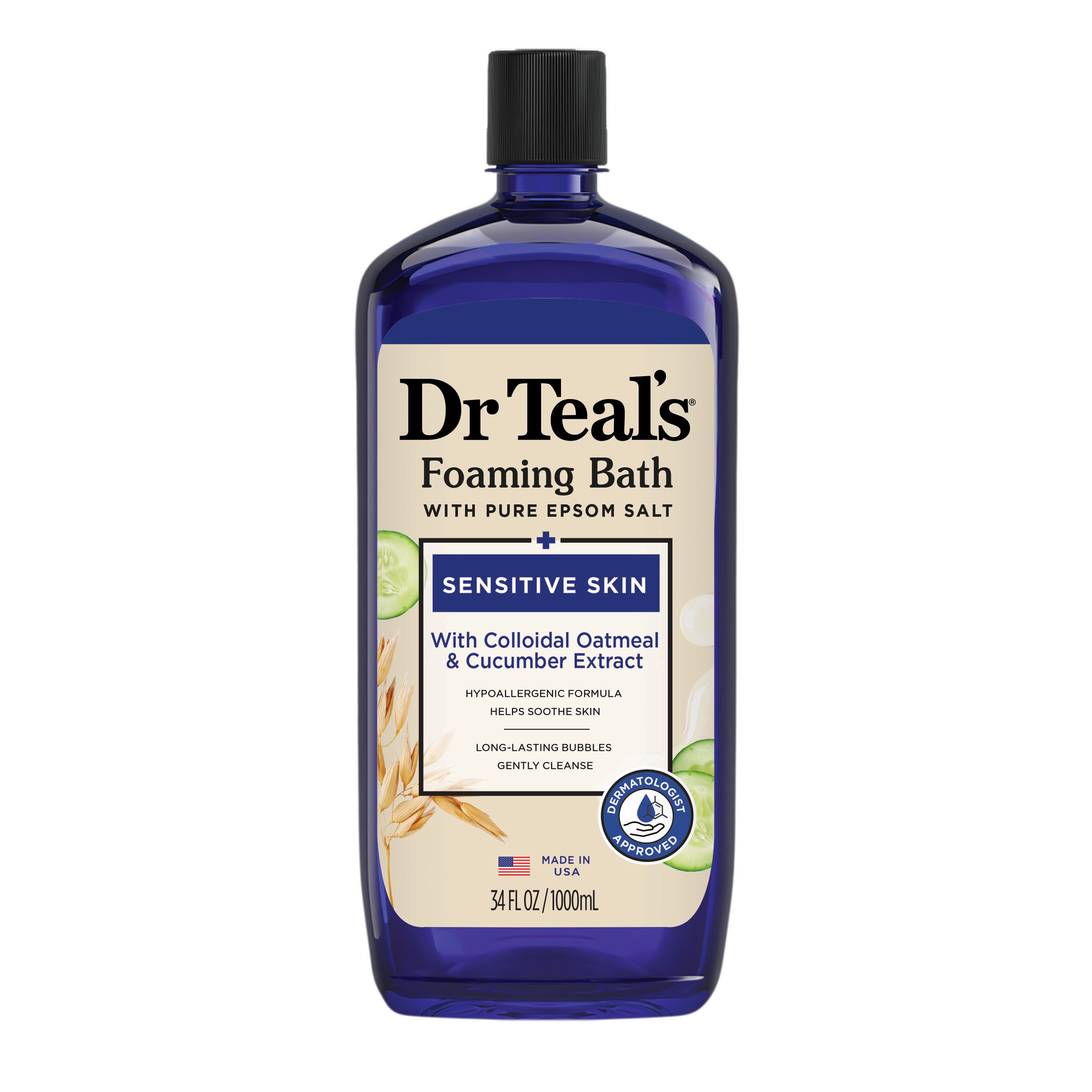 Dr Teal's Foaming Bath Pure Epsom Salt - Sensitive Skin - Shop Bubble ...