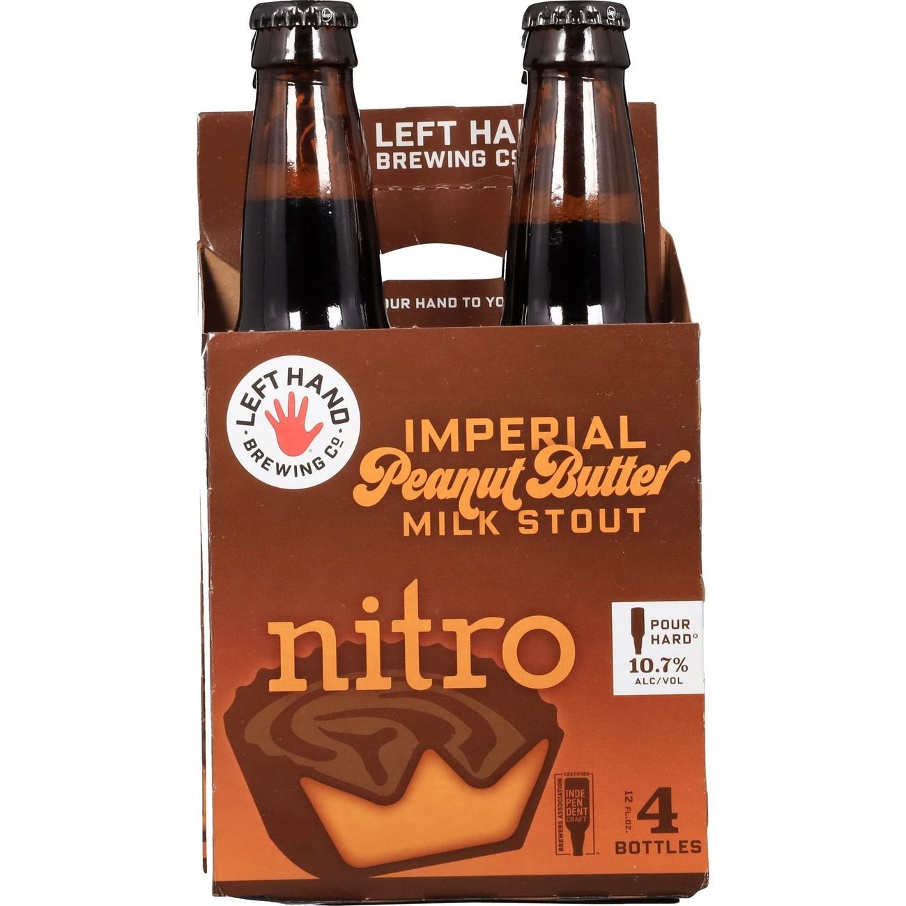 Left Hand Brewing Nitro Imperial Peanut Butter Milk Stout Beer 4 pk ...