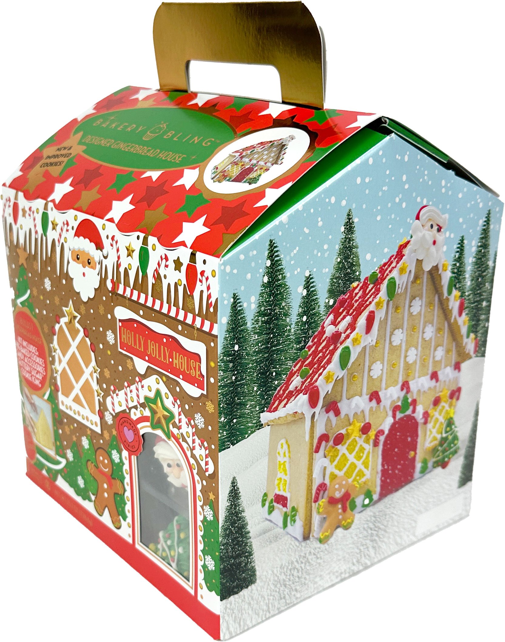 Bakery Bling Holly Jolly Designer Gingerbread House Kit, 25.7 oz ...