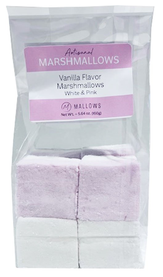 Mallows Artisanal White & Pink Vanilla Marshmallow Cubes, 5.64 oz ...