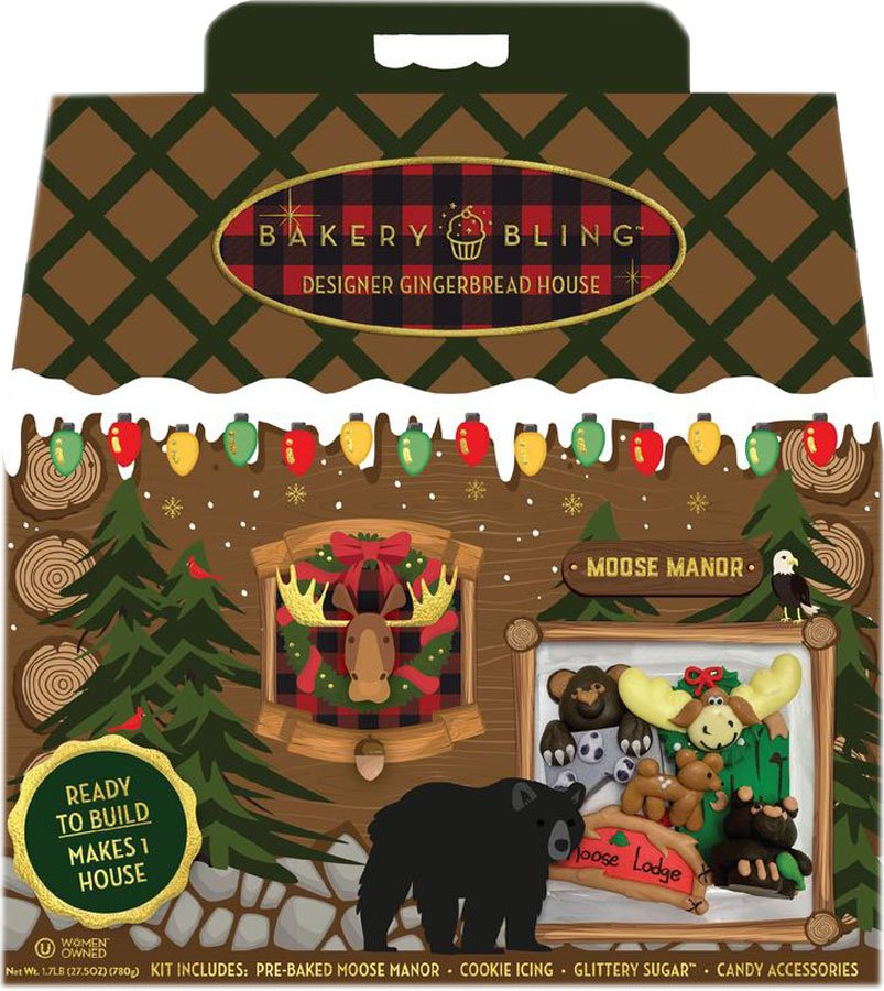 Bakery Bling Moose Lodge Designer Gingerbread House Kit, 24.7 oz ...