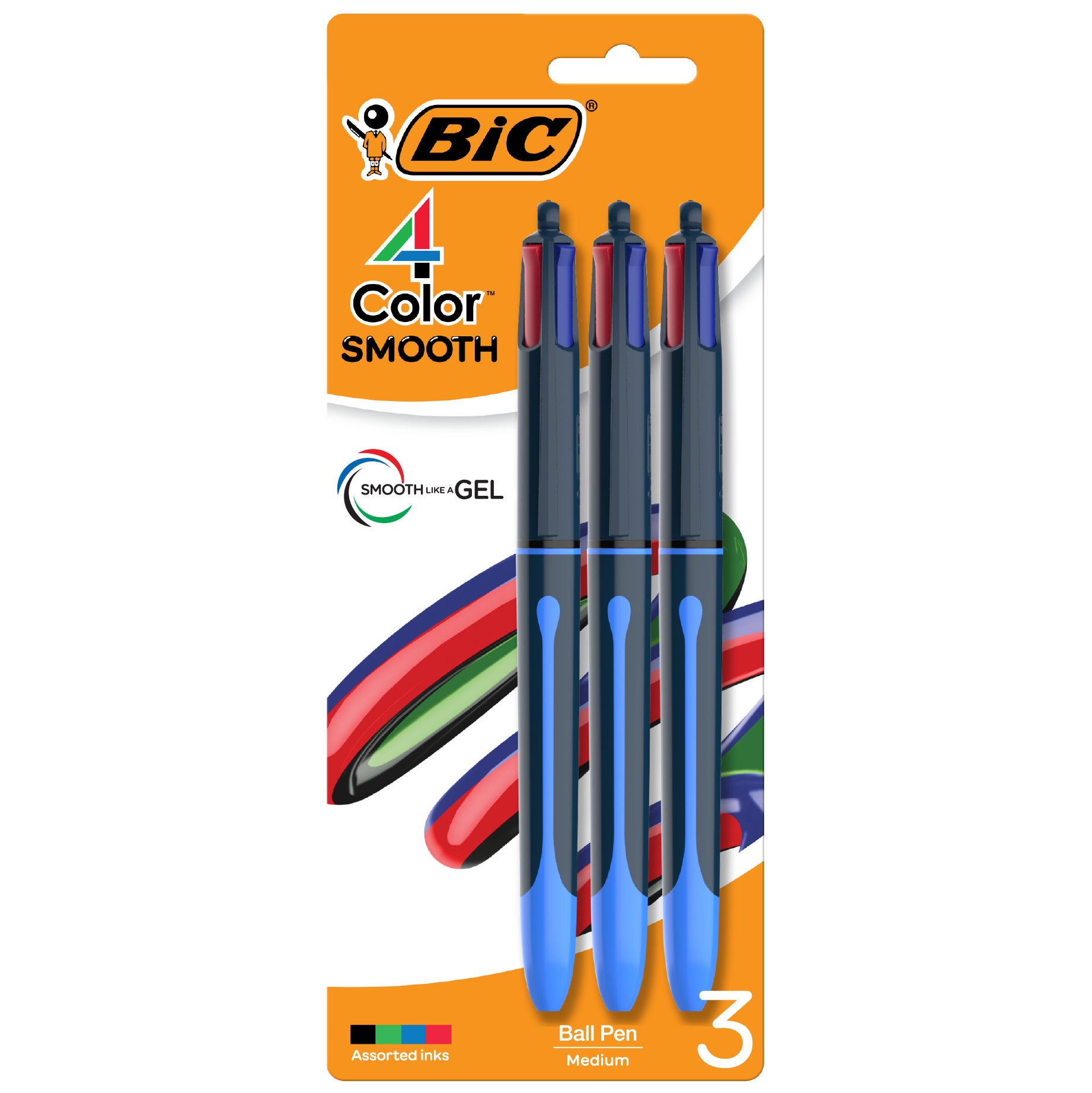 BIC 4 Color Smooth Medium Ball Pens - Assorted Ink - Shop Pens at H-E-B