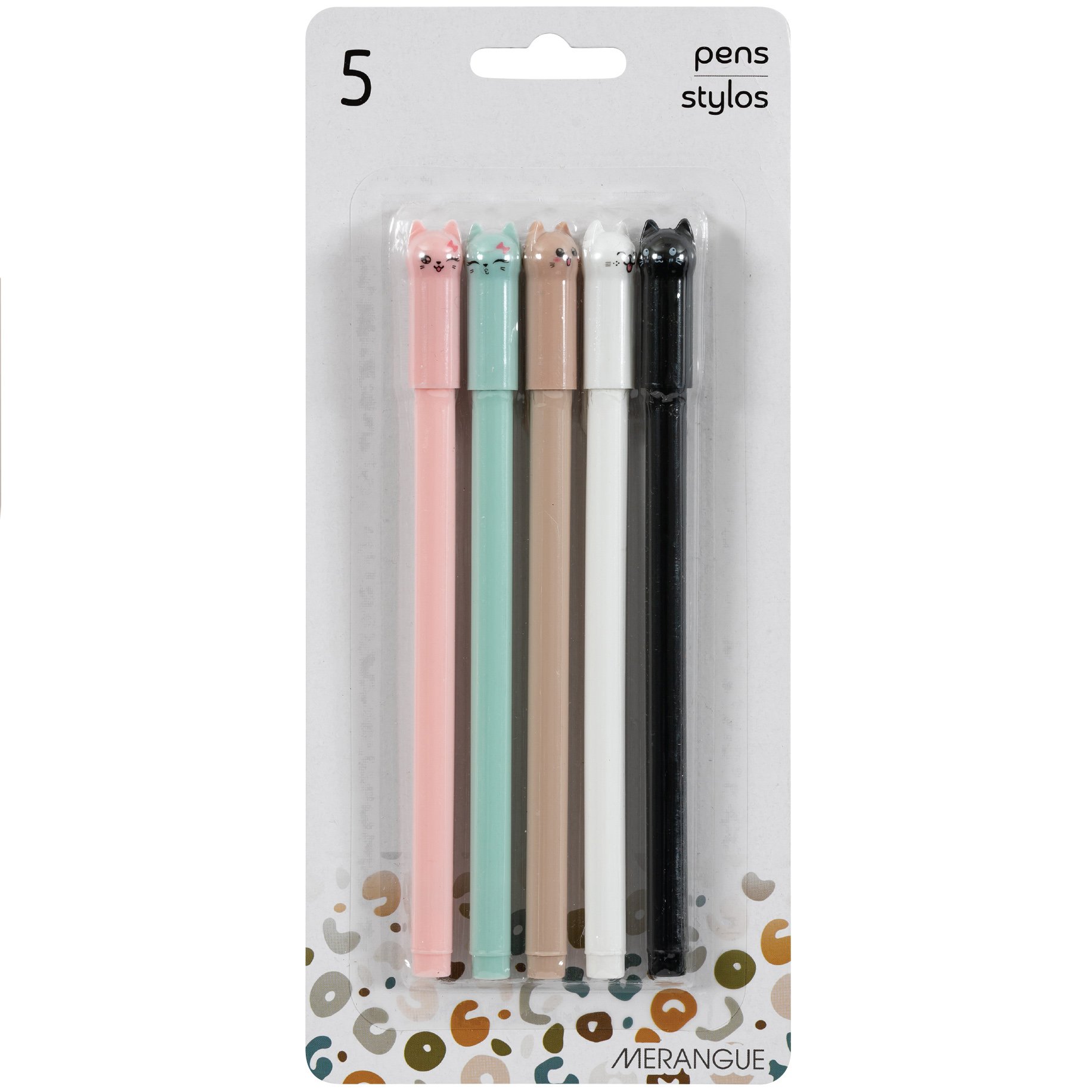 Merangue Assorted Cat Expression Gel Pens - Black Ink - Shop Pens at H-E-B