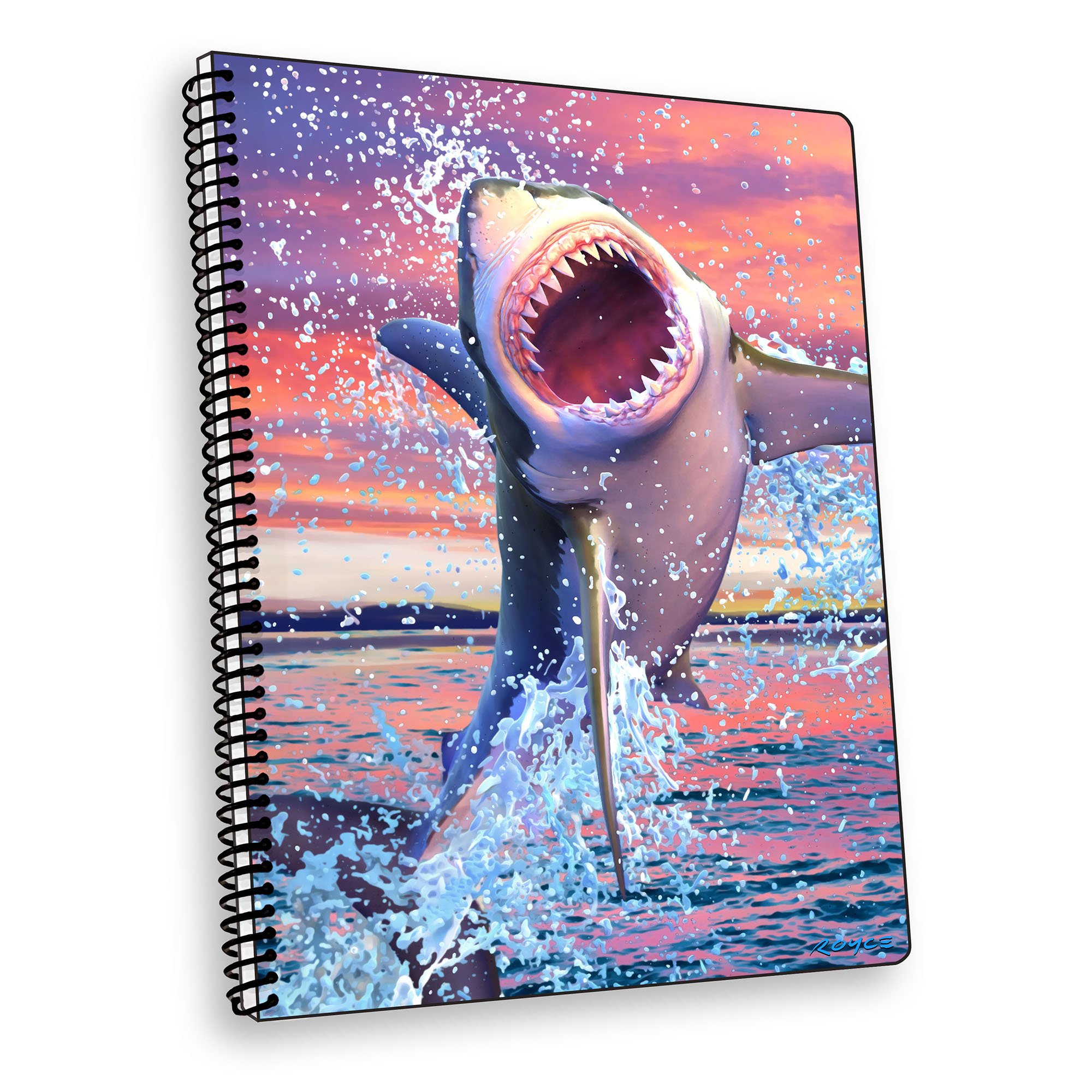 Artgame Lenticular College Ruled Spiral Notebook - Jumping Shark - Shop ...