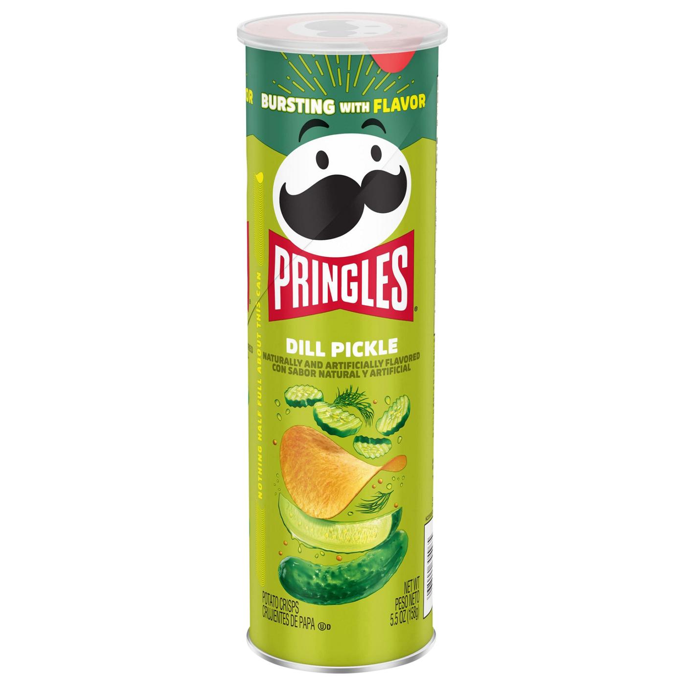 Pringles Dill Pickle Potato Crisps Chips - Shop Chips at H-E-B