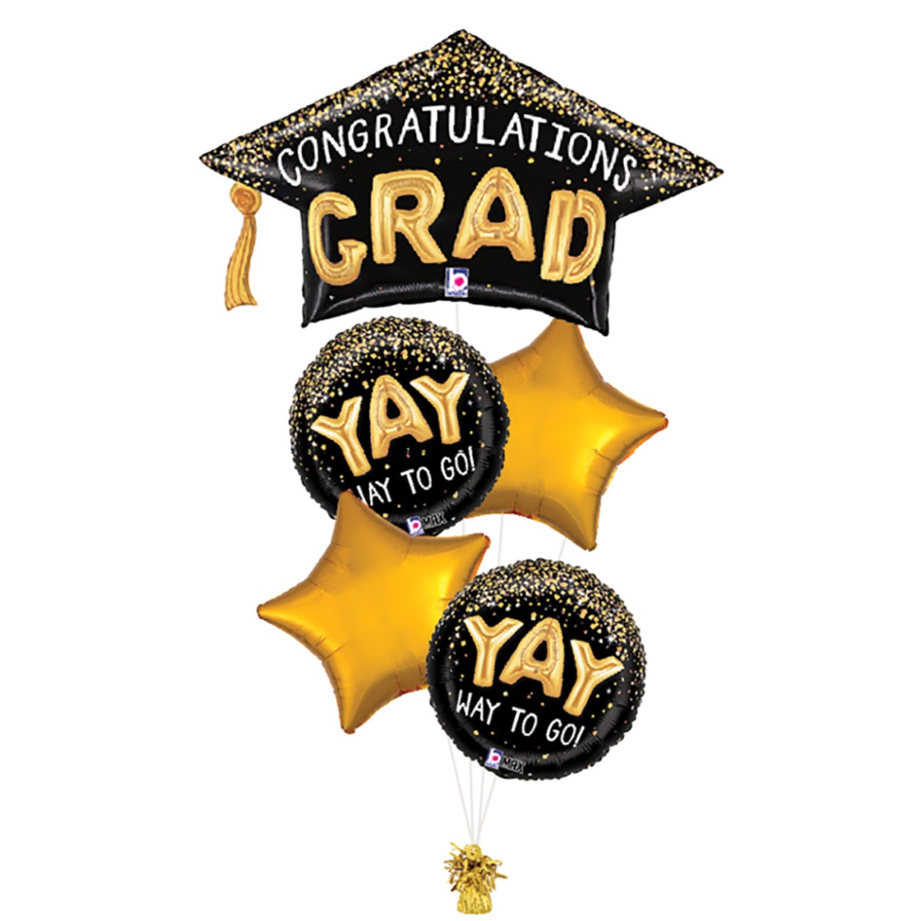 Floral Congrats Grad Confetti Bouquet - Shop Balloons at H-E-B
