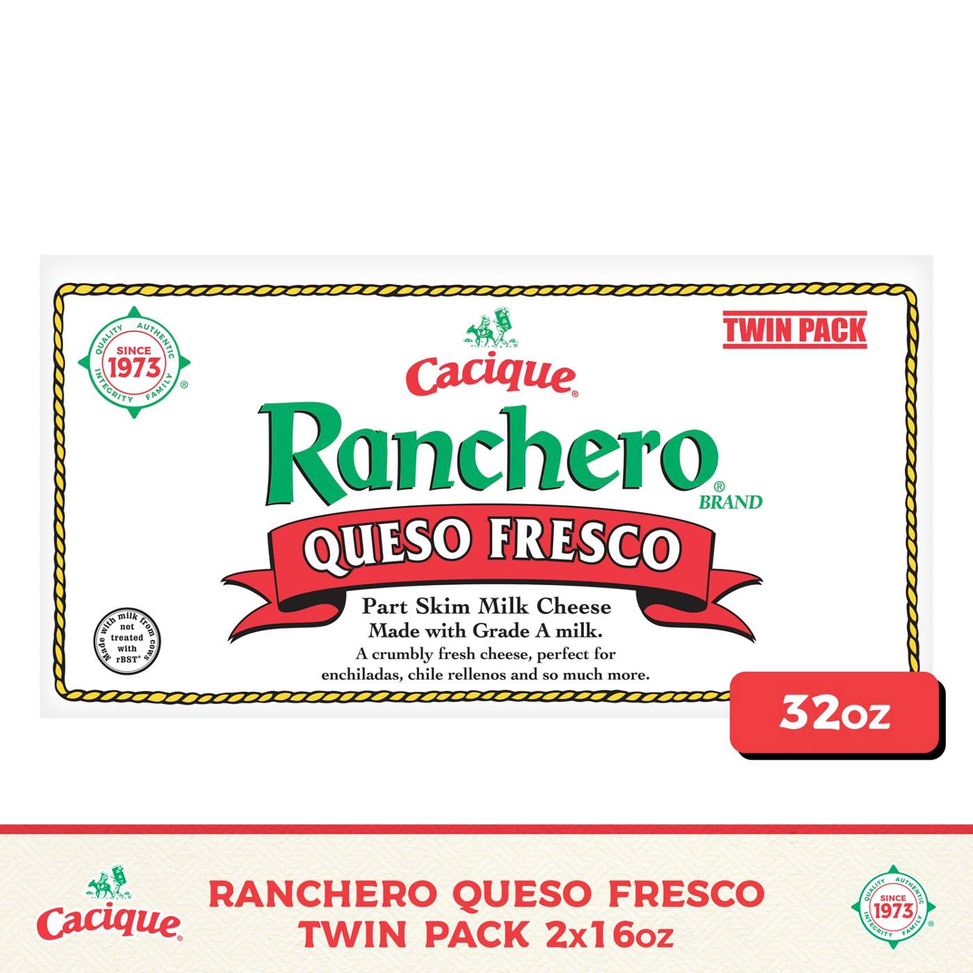 Cacique Ranchero Queso Fresco Cheese - Twin Pack - Shop Cheese at H-E-B