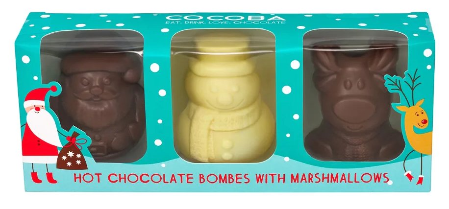 Cocoba Christmas Character Hot Chocolate Bombes, 150 g | Central Market ...