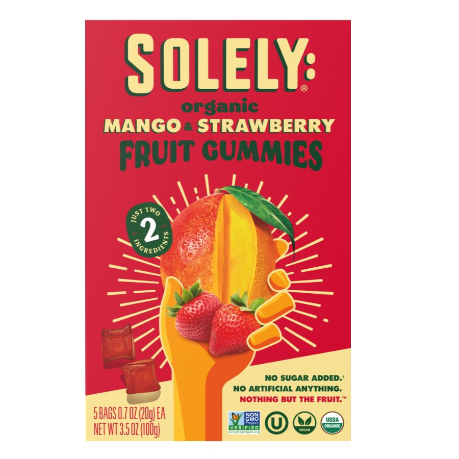 Solely Organic Fruit Gummies - Mango & Strawberry - Shop Fruit snacks ...