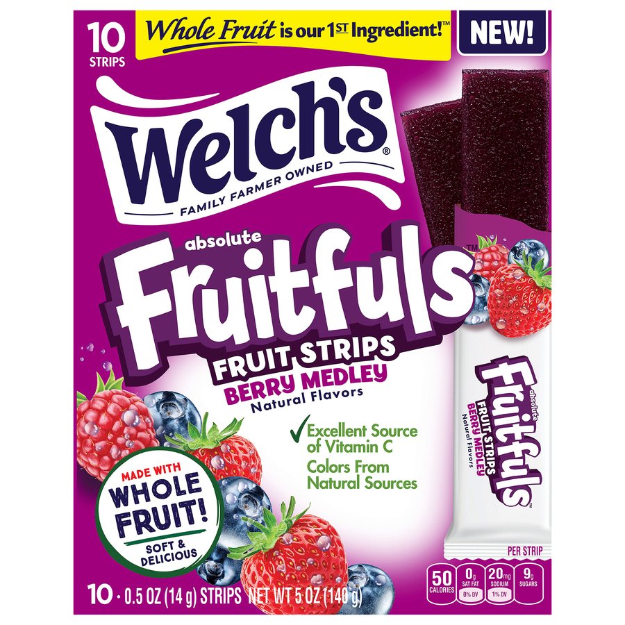 Welch's Fruitfuls Fruit Strips - Berry Medley - Shop Fruit snacks at H-E-B