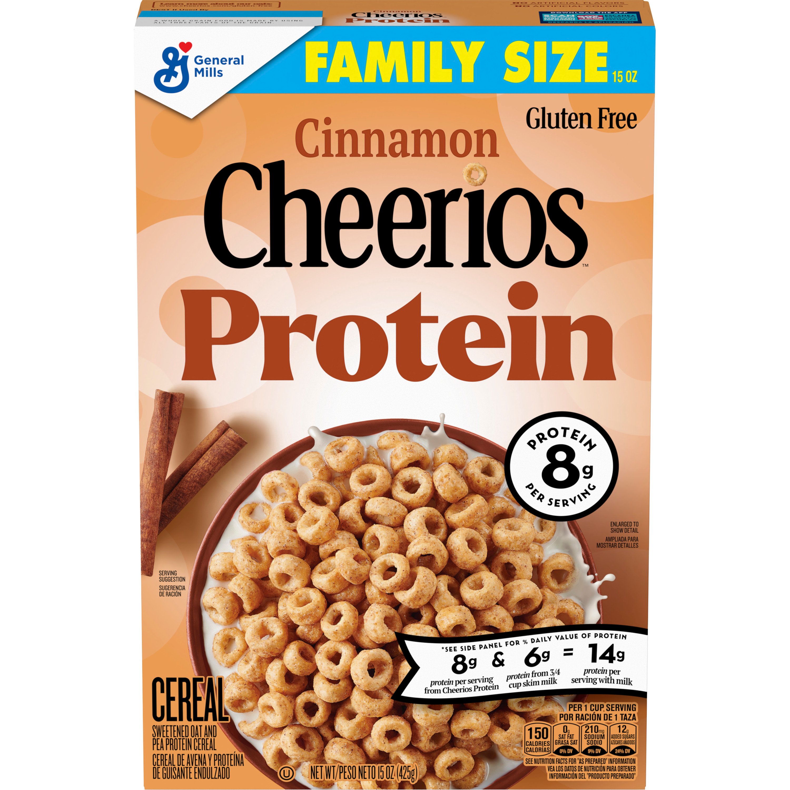 General Mills Cinnamon Protein Cheerios Cereal - Family Size - Shop ...