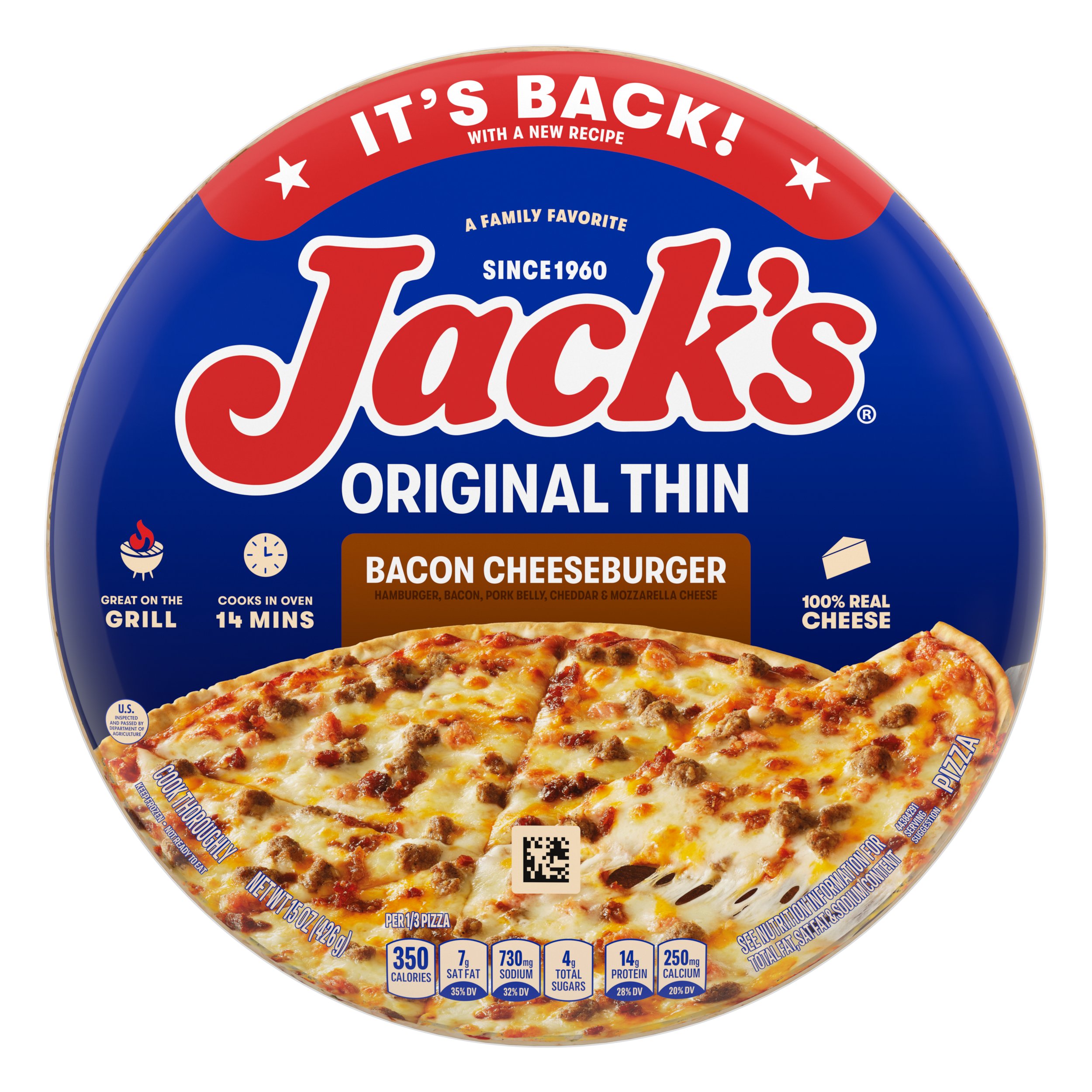 Jack's Original Thin Bacon Cheeseburger - Shop Pizza at H-E-B