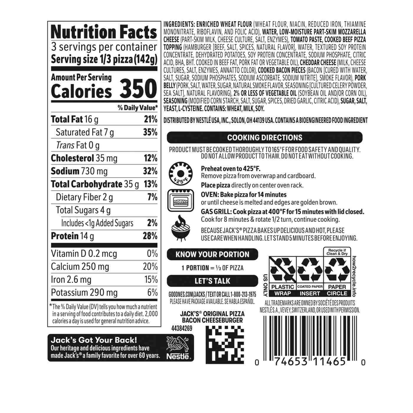 Jack's Original Thin Bacon Cheeseburger - Shop Pizza at H-E-B