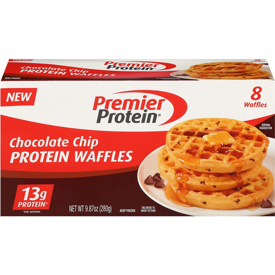 Premier Protein 13g Protein Chocolate Chip Frozen Waffles - Shop ...
